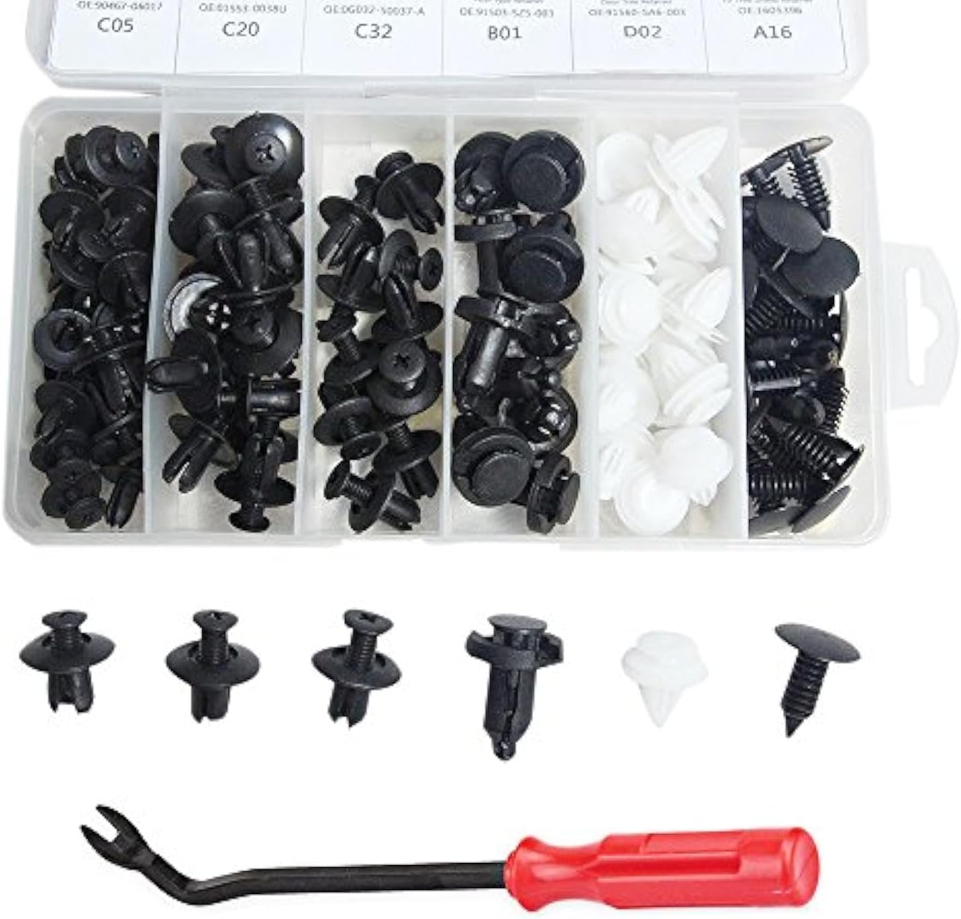 COOLBABY 100Pcs Assorted Car Body Plastic Push Retainer Pin Rivet ...