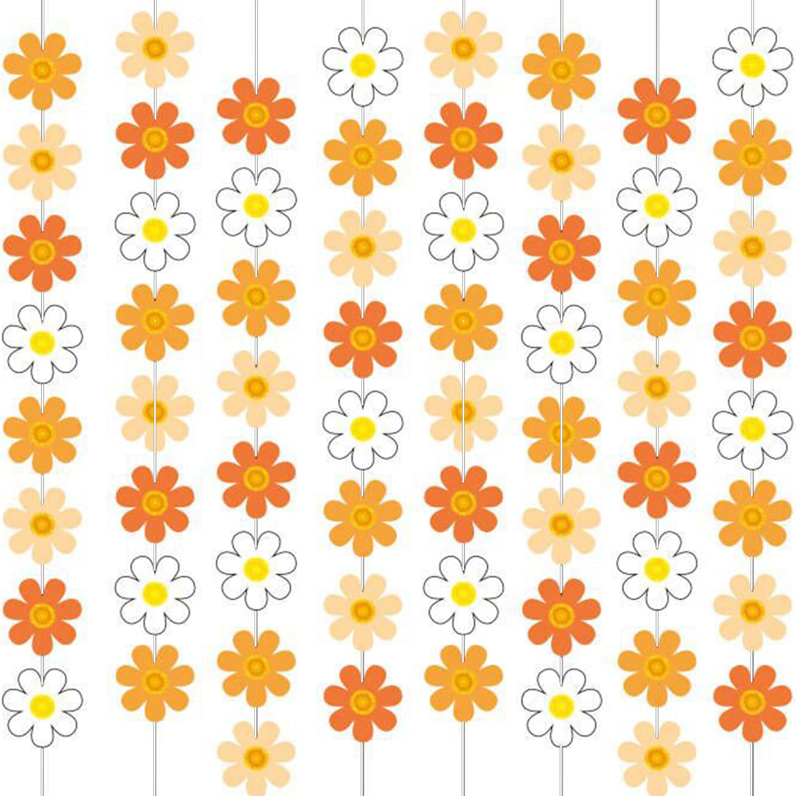 Amazon.com: 8Pcs Daisy Groovy Boho Party Banners, Retro Hippie Party ...