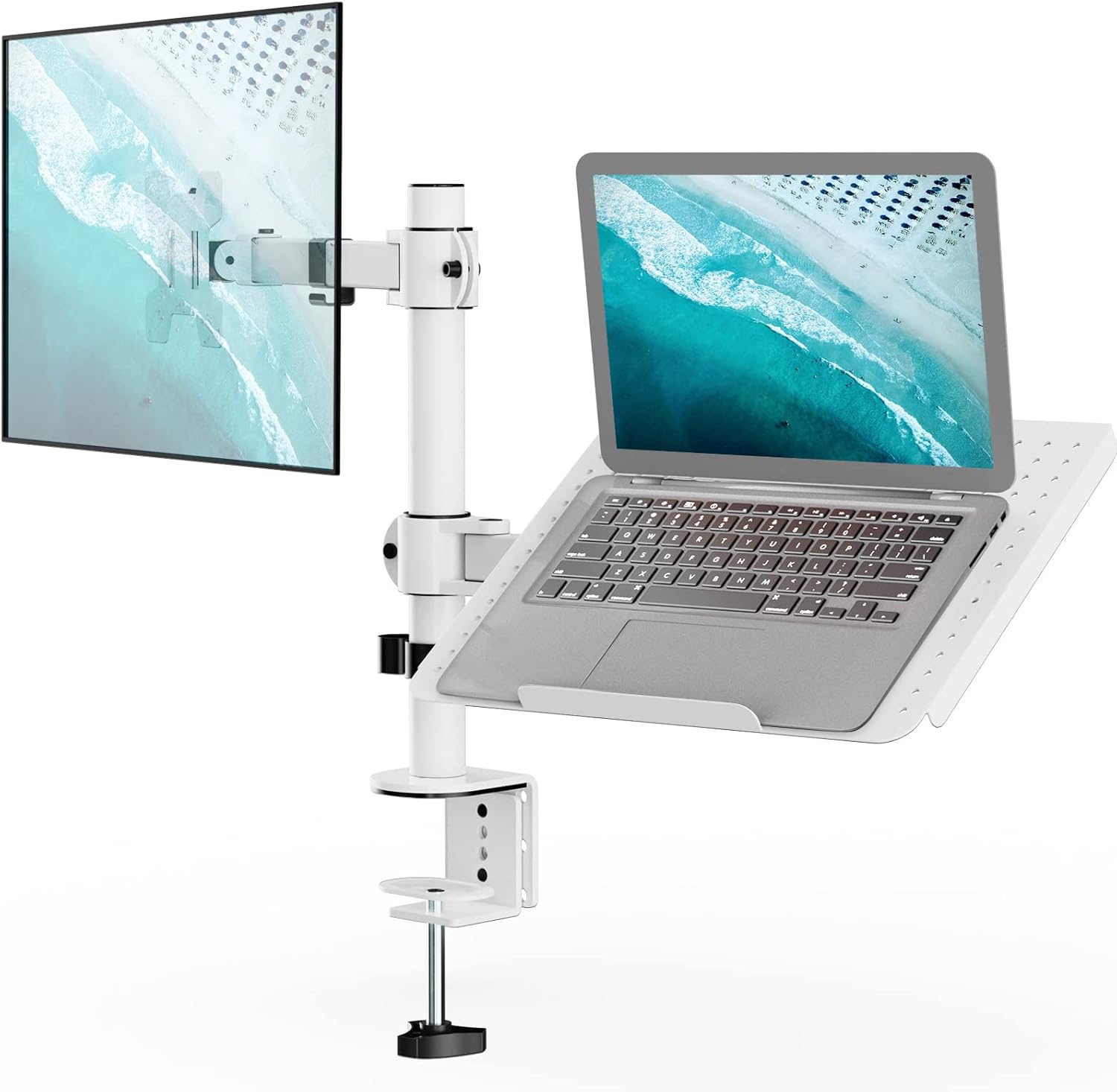 Amazon.com: WALI Laptop and Monitor Mount Stand, Single Monitor Desk ...