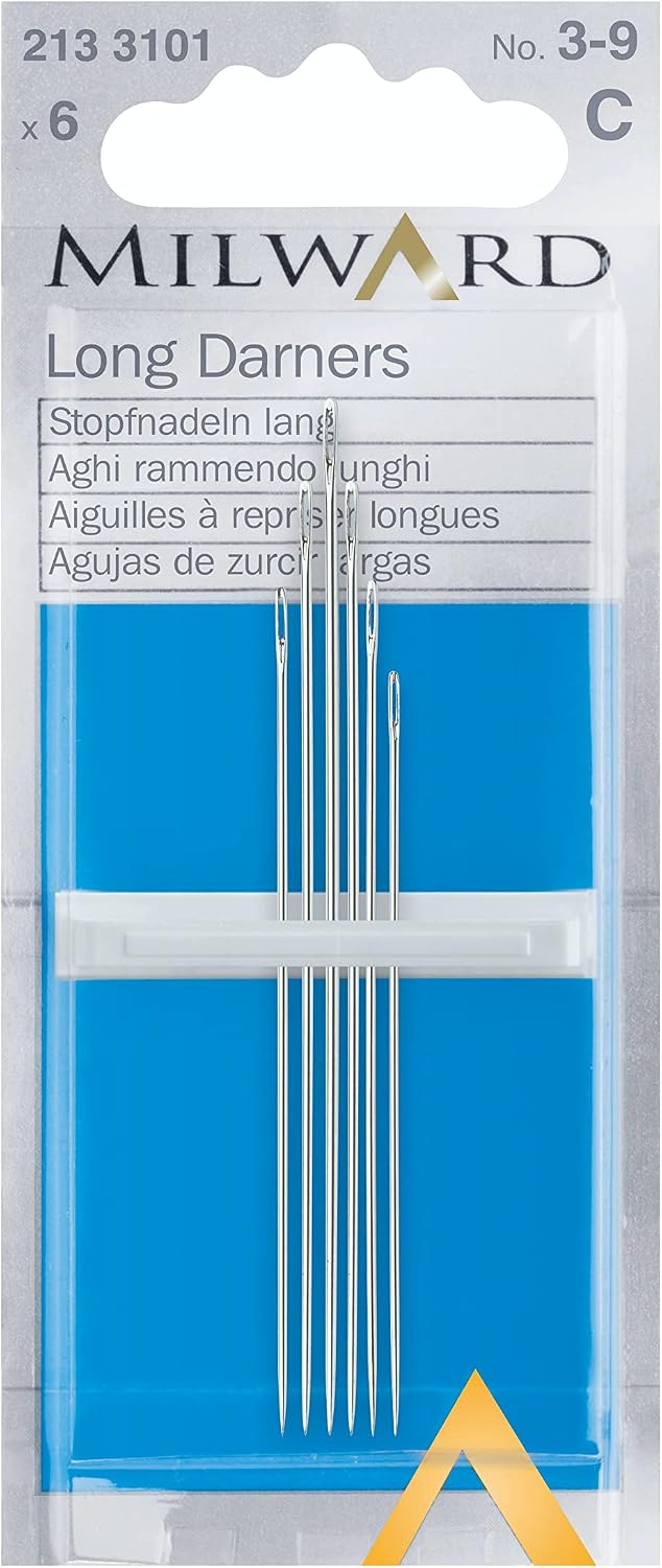 Milward 2133101 Hand Sewing Needles, Long Darners, Silver, Nos.3-9 ...