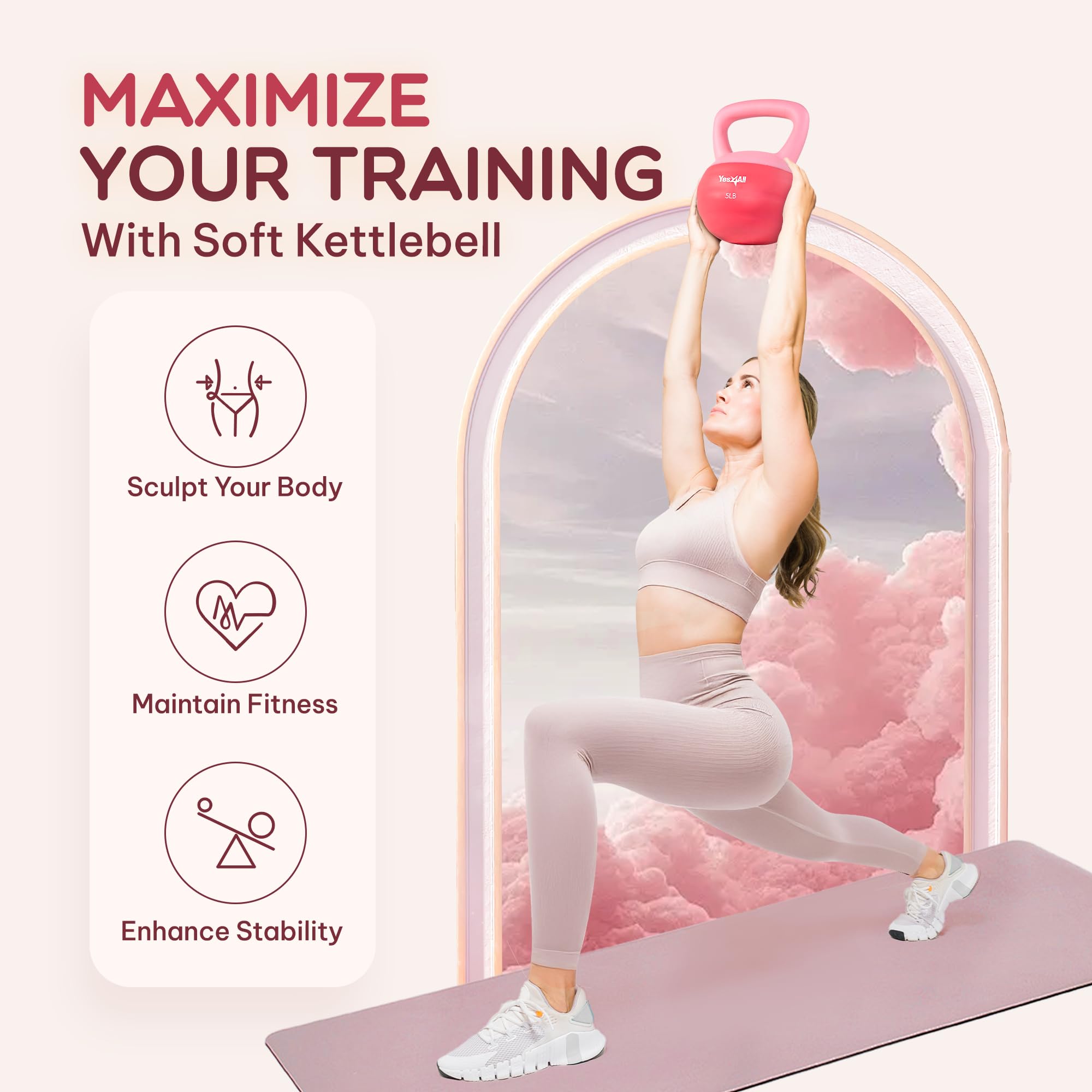 Kettlebells For Women Yes4All Soft Kettlebell PVC Kettlebells Exercise ...