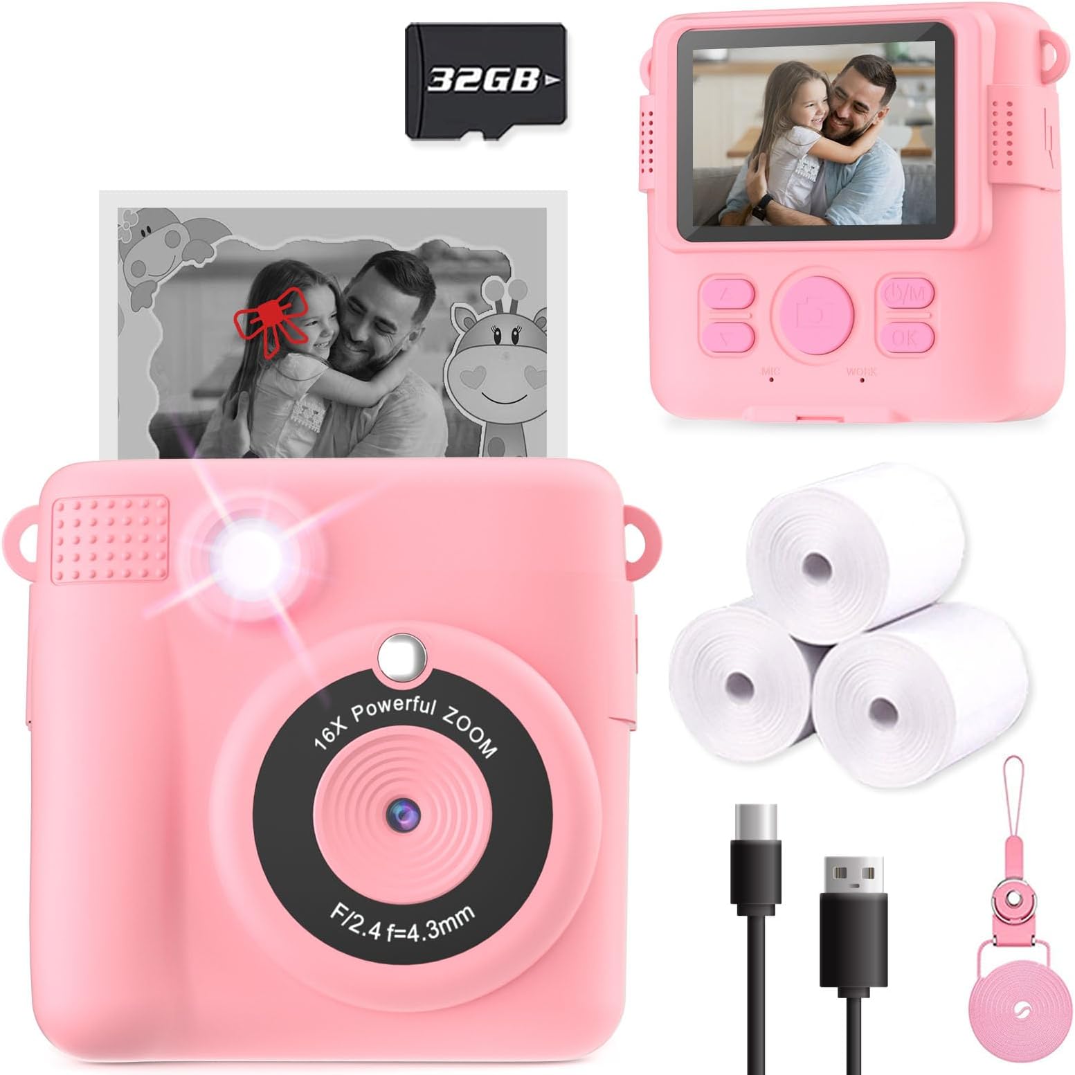 Amazon.com: ESOXOFFORE Instant Print Camera for Kids, Christmas ...