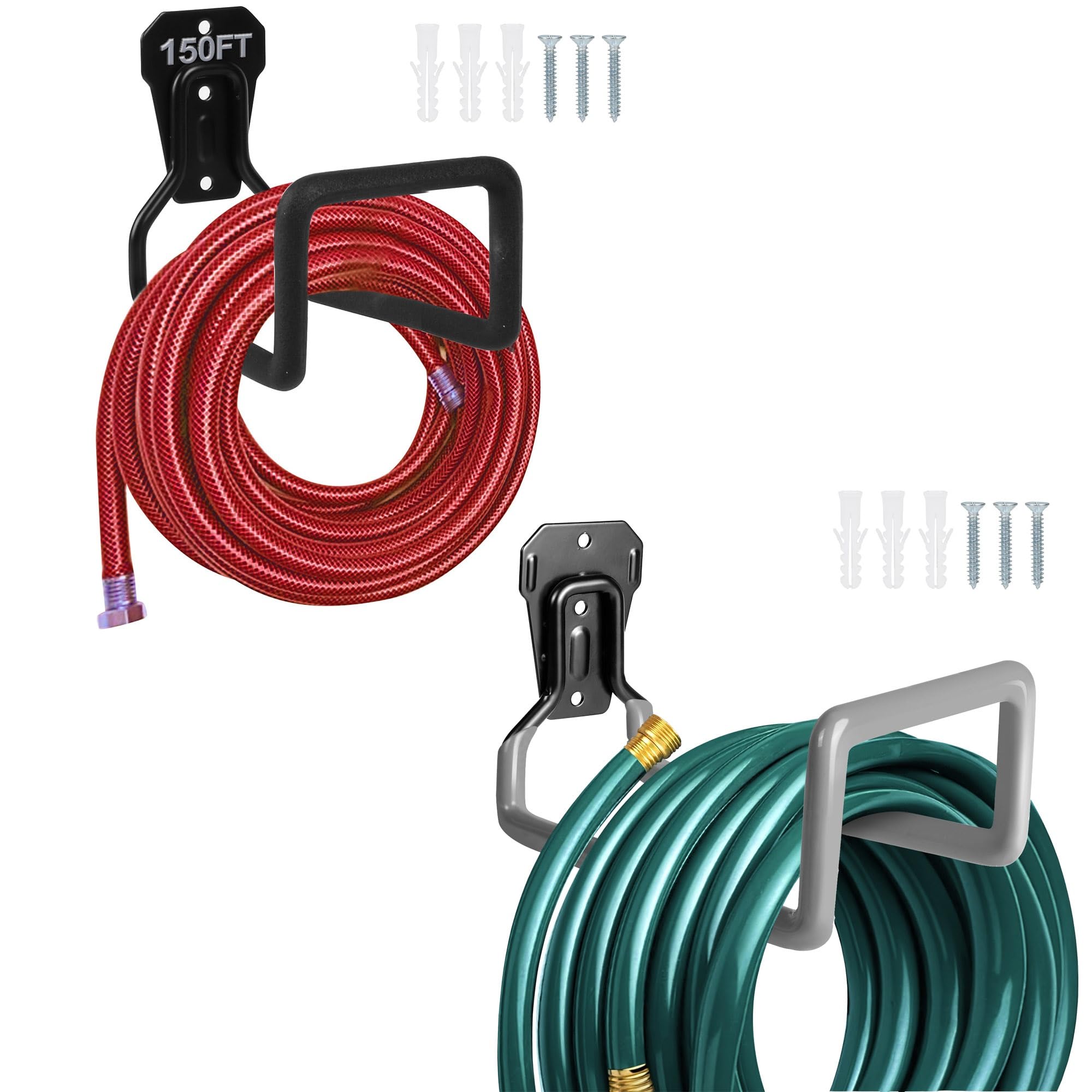 Amazon.com: PeoMev Hose Holder Wall Mount - Metal Hose Hook Garden Hose ...