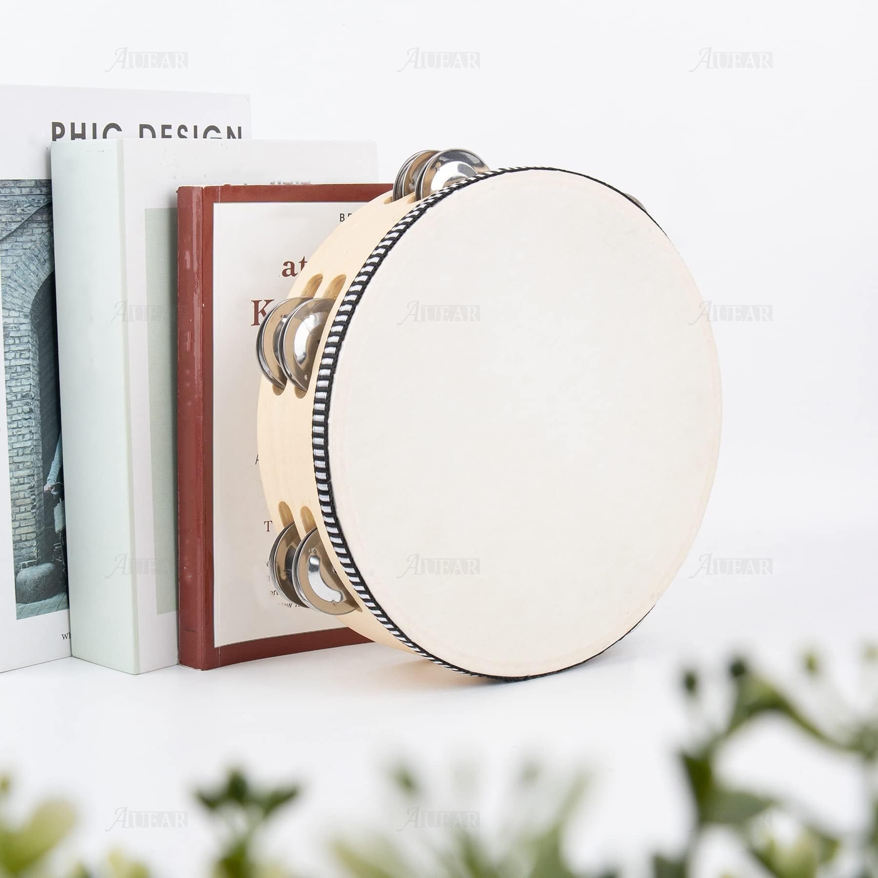 Snapklik.com : 3 Pack Wooden Tambourines Double Rows Metal Jingle ...