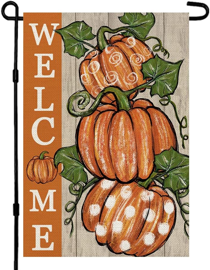 Amazon.com : Fall Garden Flags 12x18 Double Sided, Welcome Small Fall ...