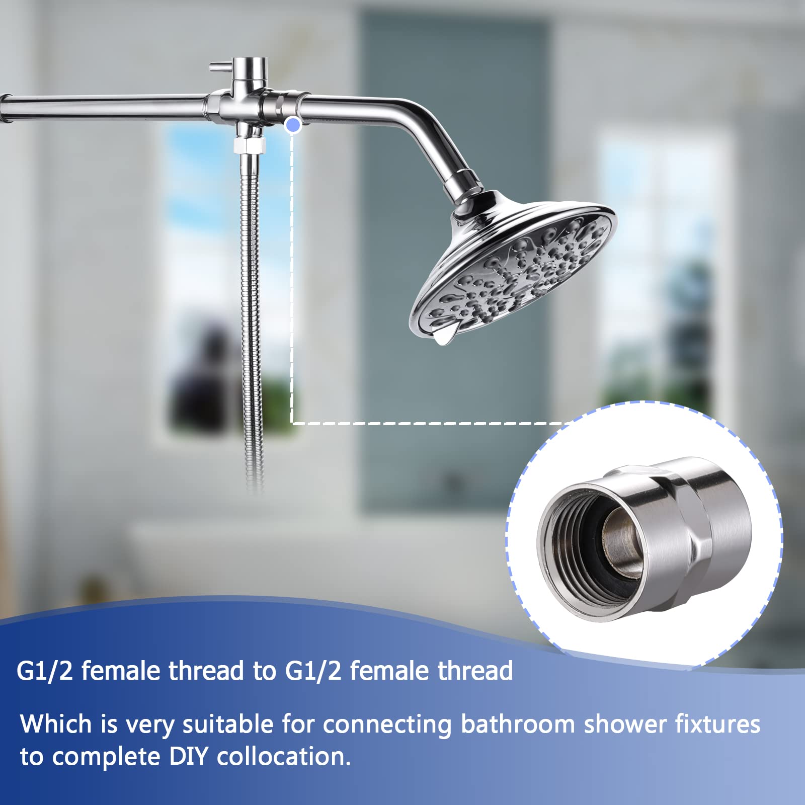 Snapklik.com : Brass Pipe Fitting Coupling, Shower Coupling, G 1/2" X G ...