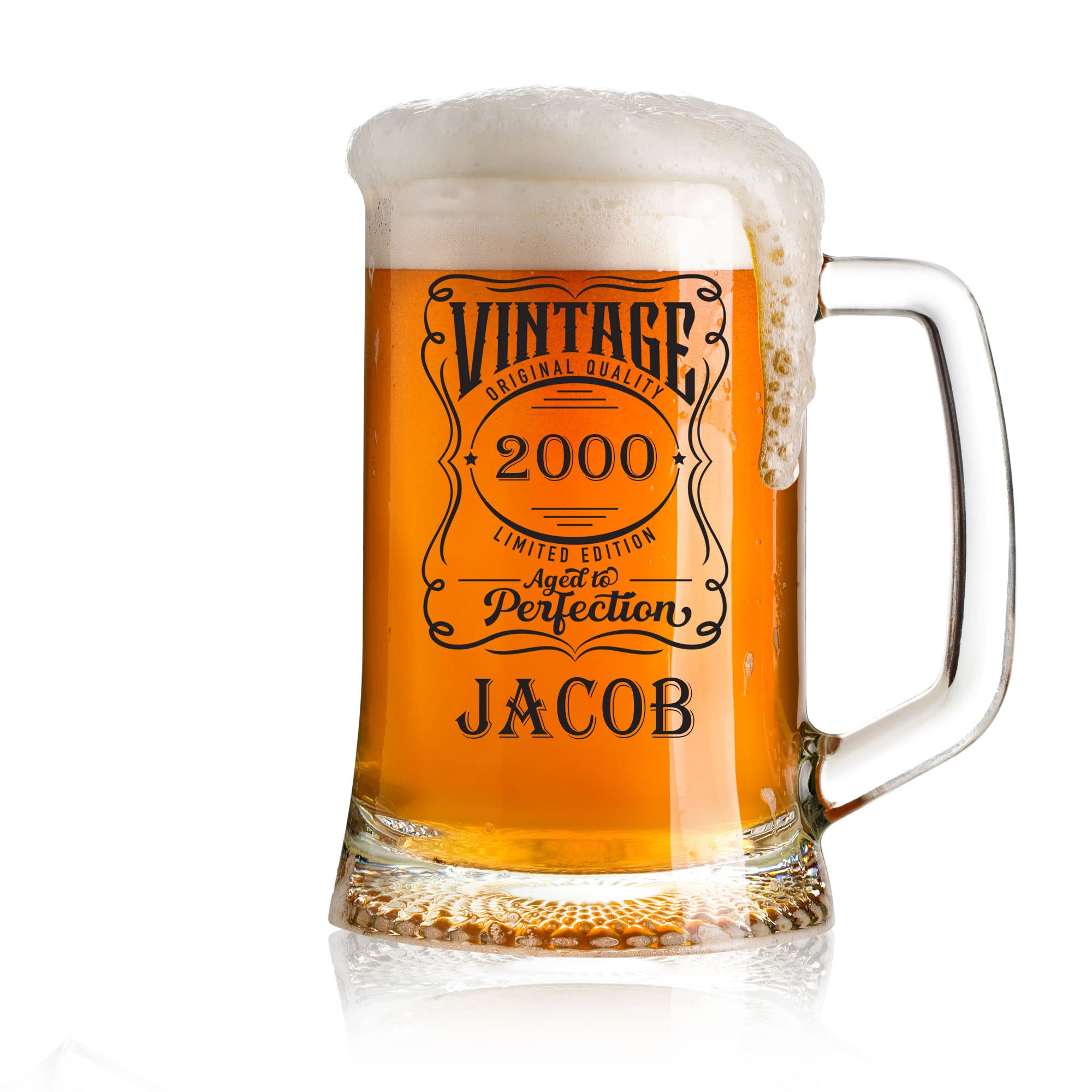ukgiftstoreonline Personalised Vintage Birthday Beer Glass Tankard Any ...