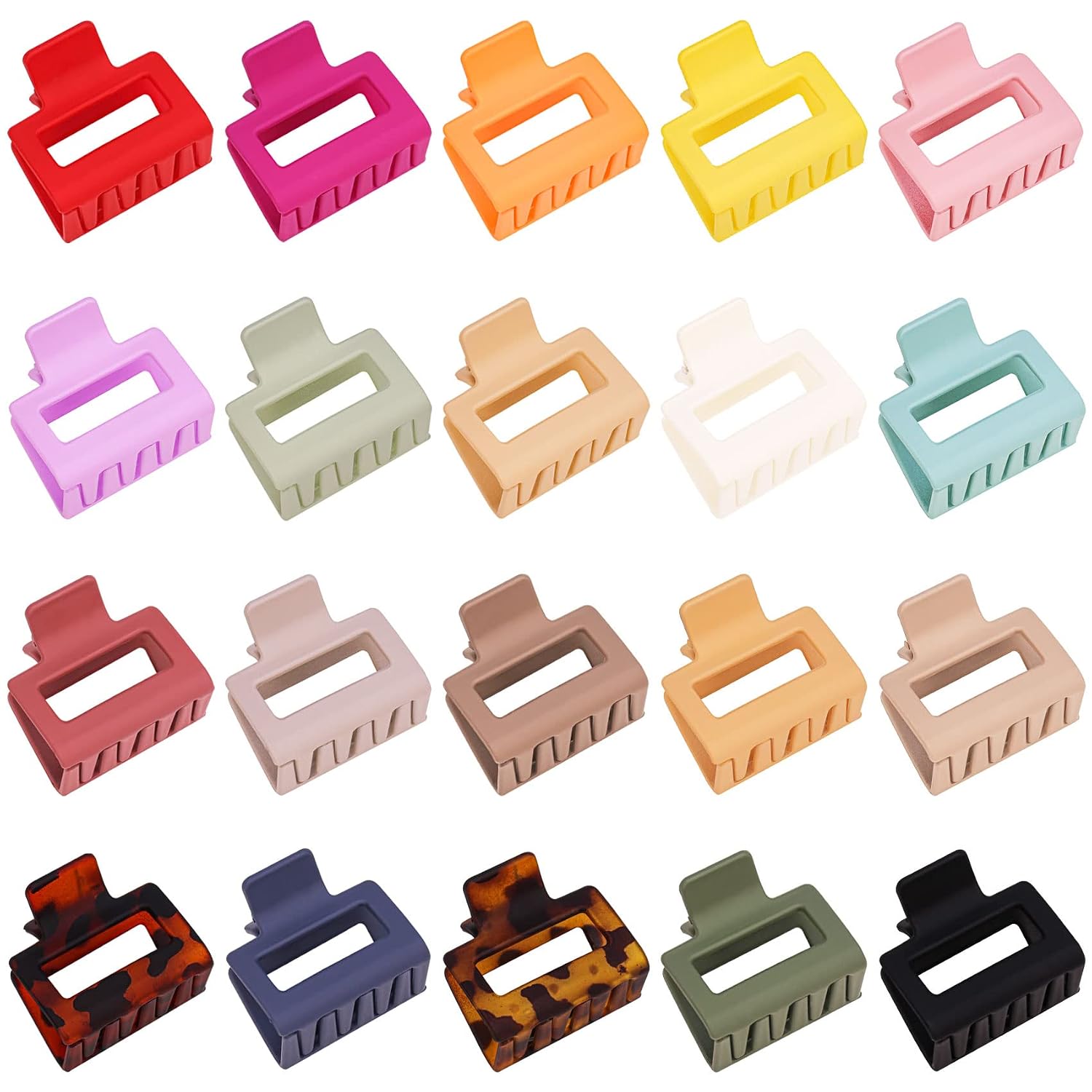 Amazon.com: 20 PCS Matte Hair Clips: 2 Inch Rectangle Non-Slip Clamps ...