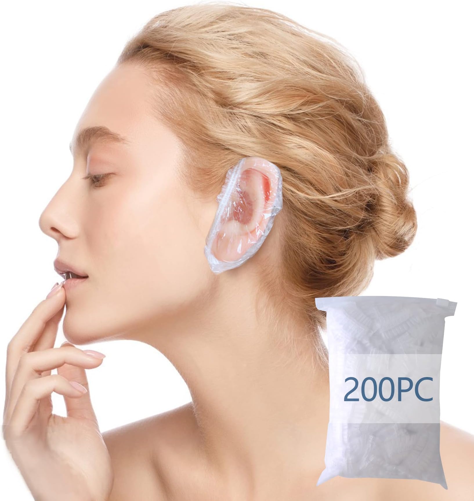 Amazon.com : WOSHOP 200 Pack Shower, Bathing,Ear Covers Clear ...