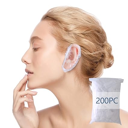 Amazon.com : WOSHOP 200 Pack Shower, Bathing,Ear Covers Clear ...