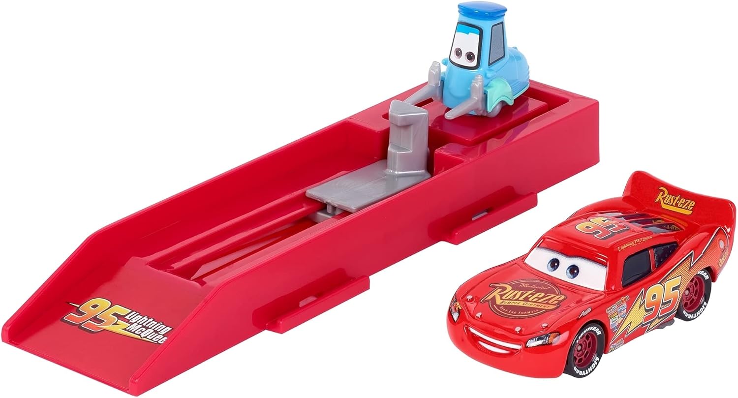Amazon.com: Pixar Cars Slam to Launch Launcher Lightning McQueen, Metal Series 2-Pack (1:55 ...