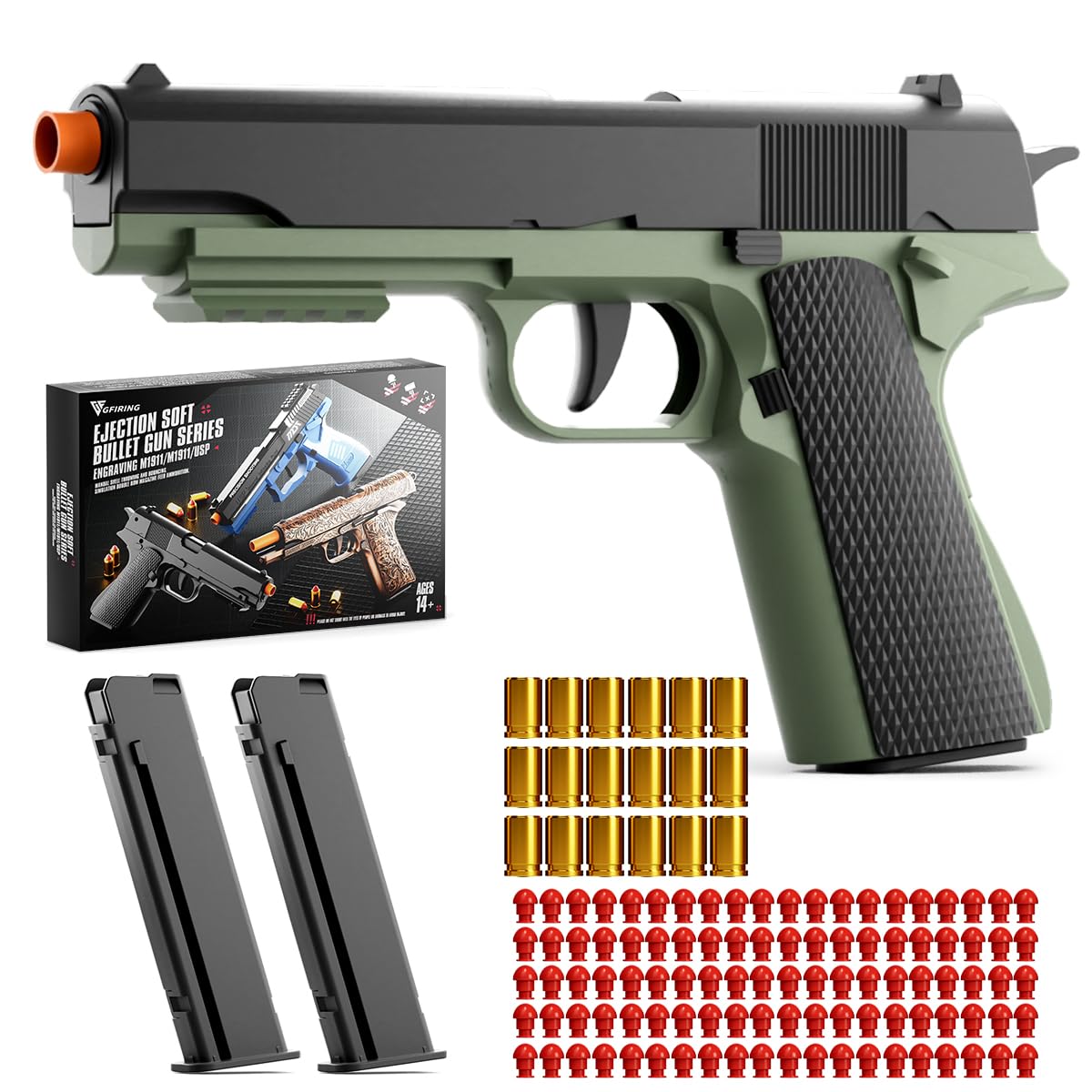 Amazon.com: Toy Gun Soft Bullet Gun Toy Pistol,Semi-Automatic Handgun ...
