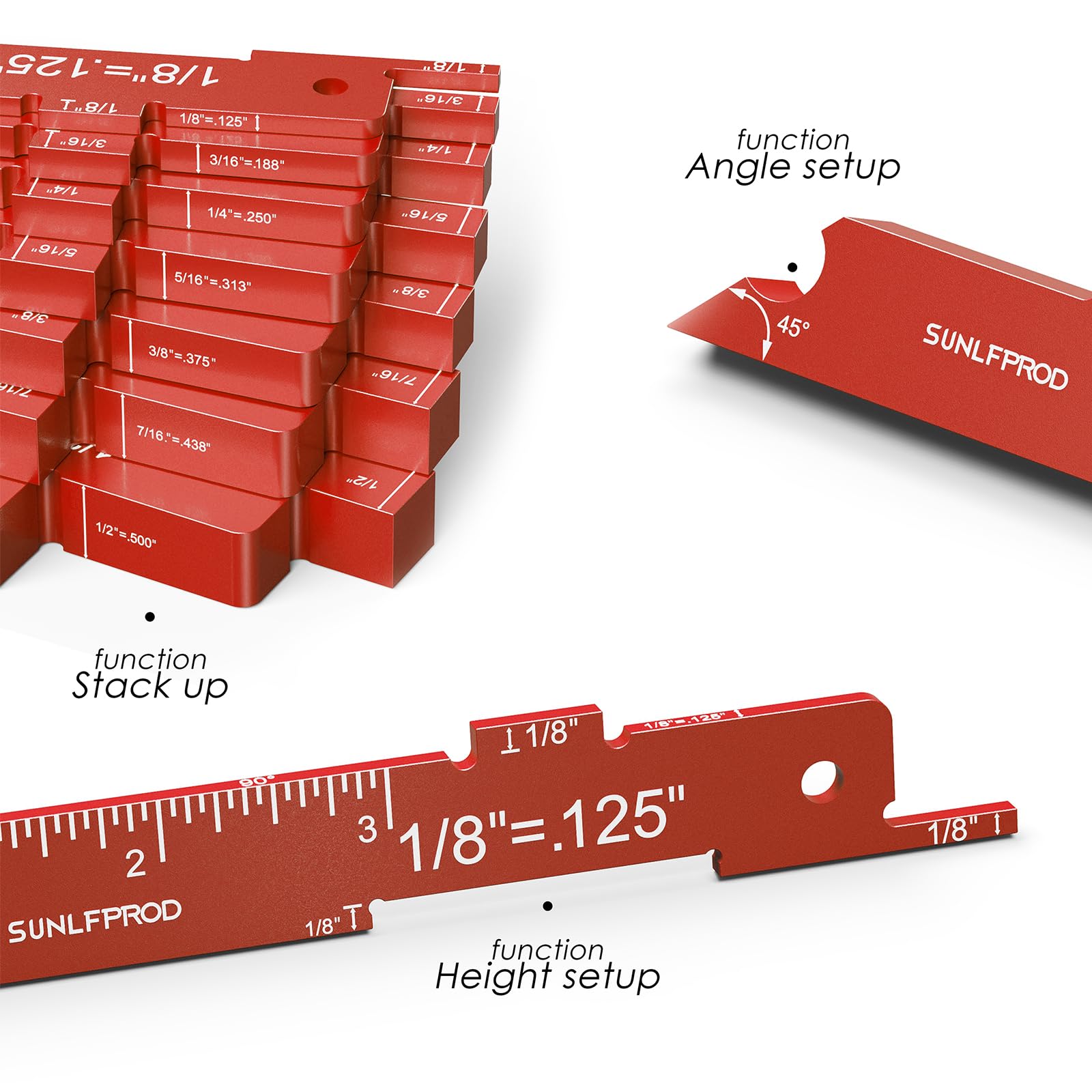 Snapklik.com : SUNLFPROD Router Setup Blocks Woodworking 7pcs Aluminum ...