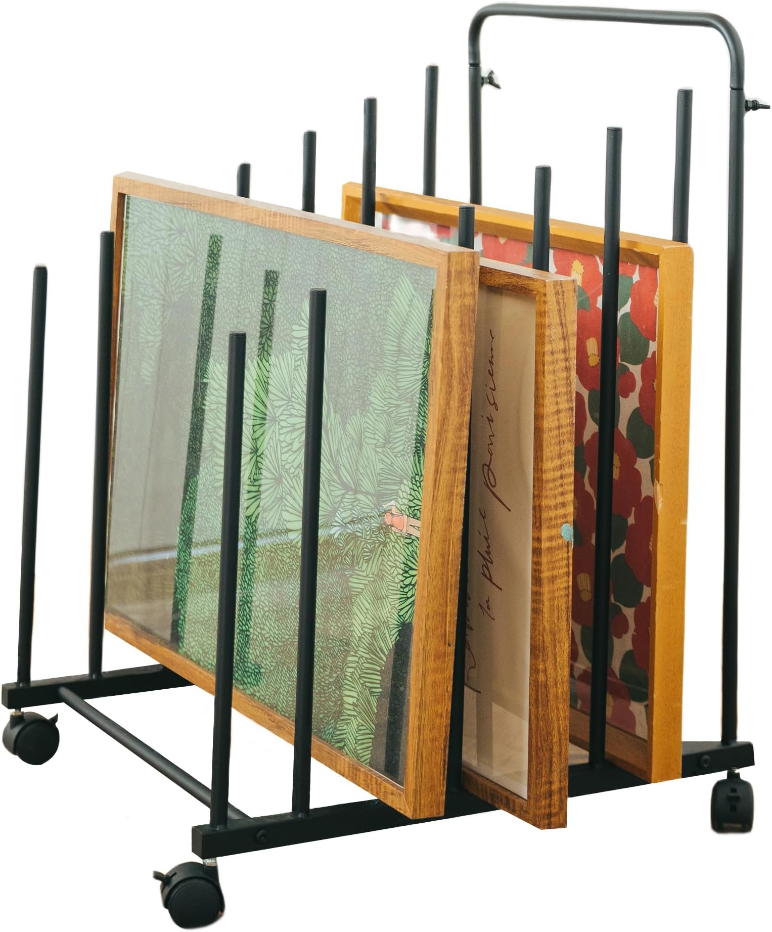 Amazon.com: GENMOUS Wood Large Print Rack with Castors - Artist Display ...