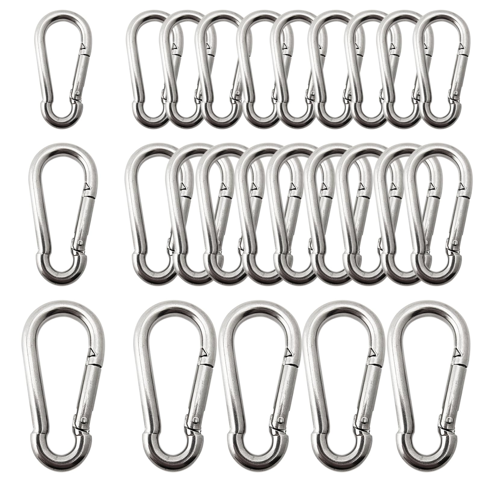 Amazon.com: HYAT 25 Pack 304 Stainless Steel Carabiner Clip, 1.57 inch ...