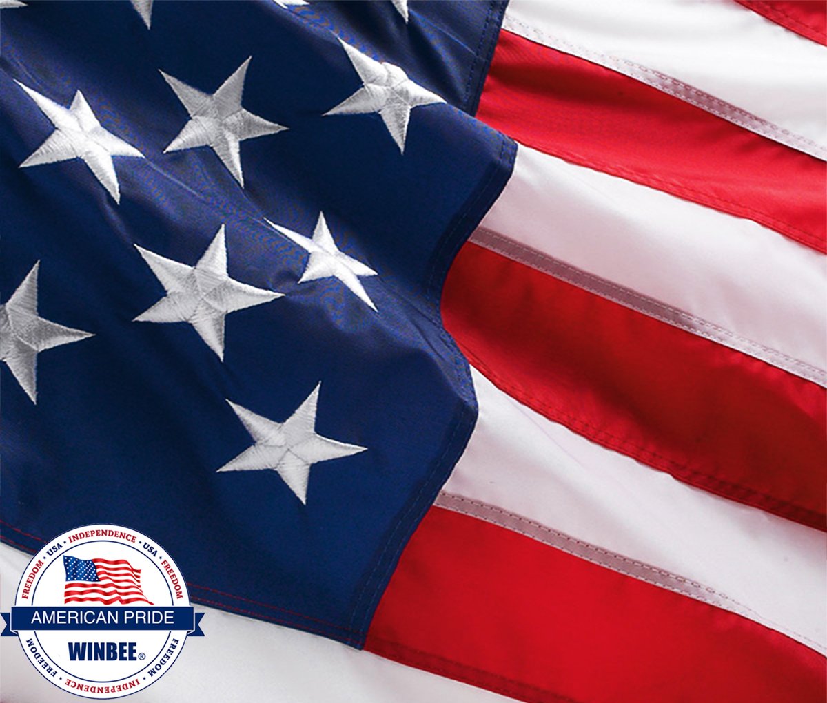 Winbee Embroidered American Flag 2x3 Ft Heavy Duty 300d Nylon ...