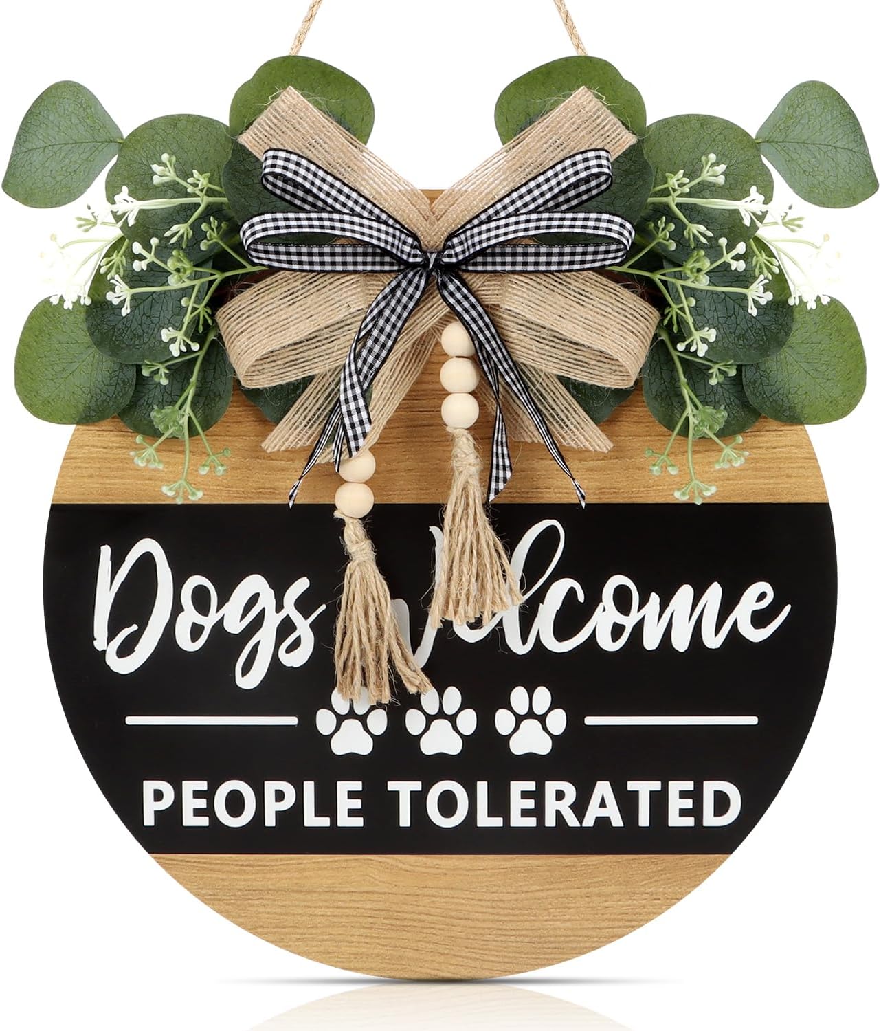 Amazon.com : TOARTI Dogs Welcome People Tolerated Funny Dog Welcome ...