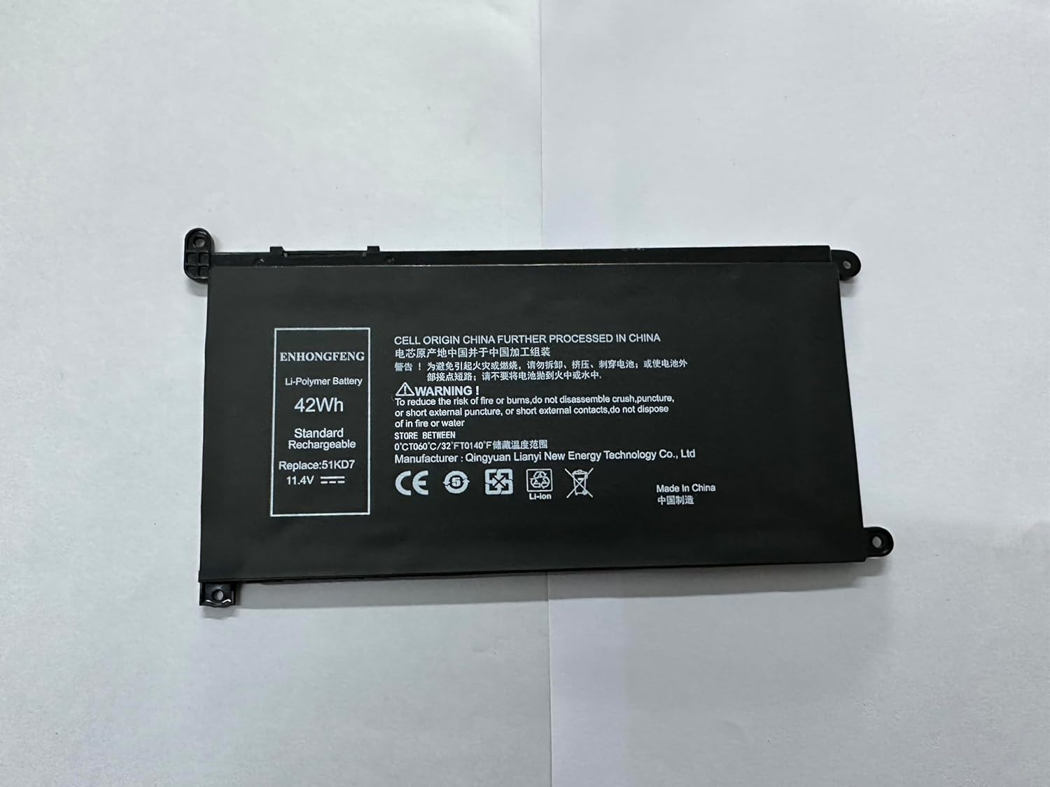 Amazon.com: 通用 ENHONGFENG 51KD7 Laptop Battery Compatible with Dell ...