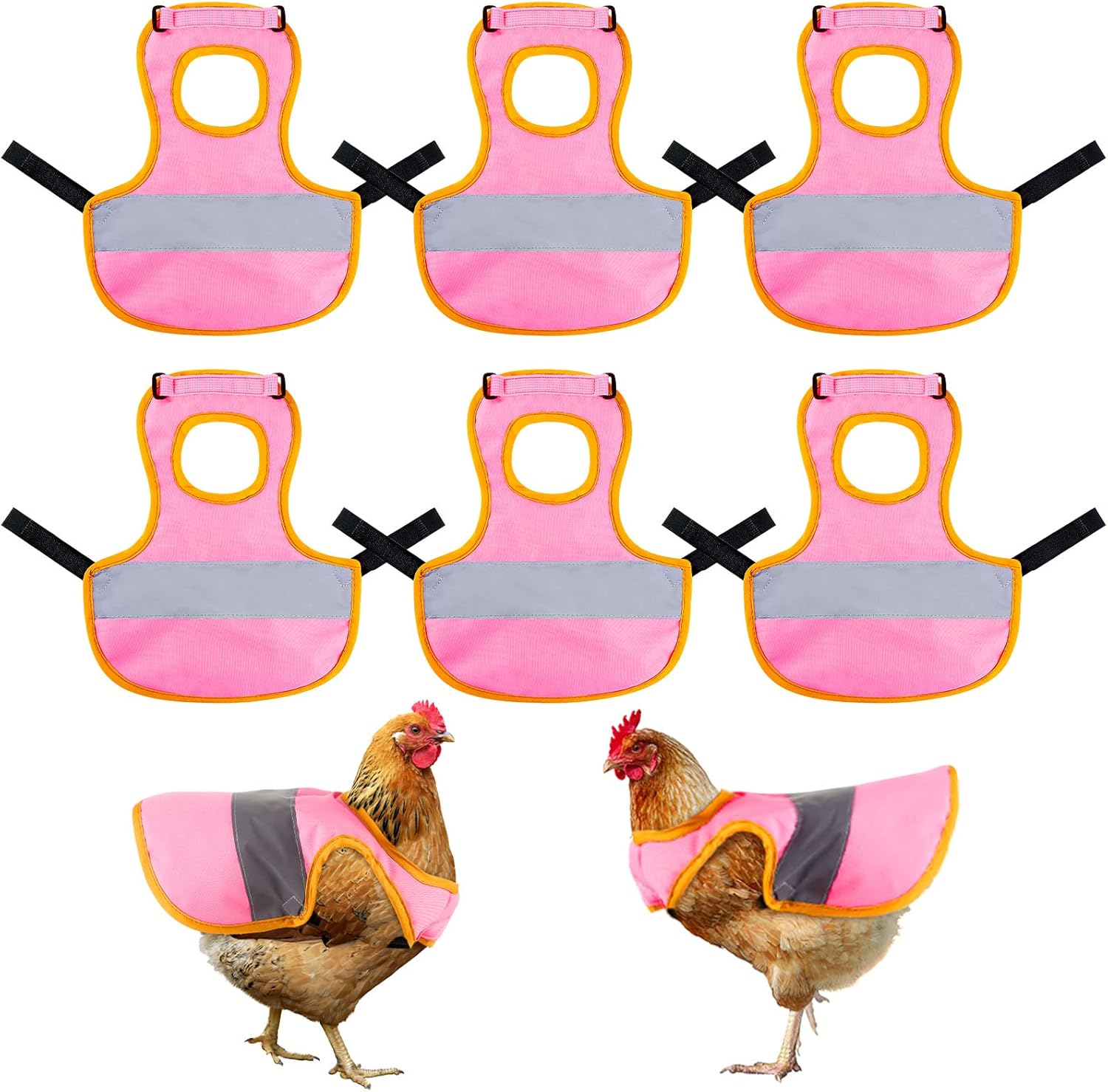 Amazon.com : Cunno 6 Pcs Reflective Chicken Harness Hen Saddle ...
