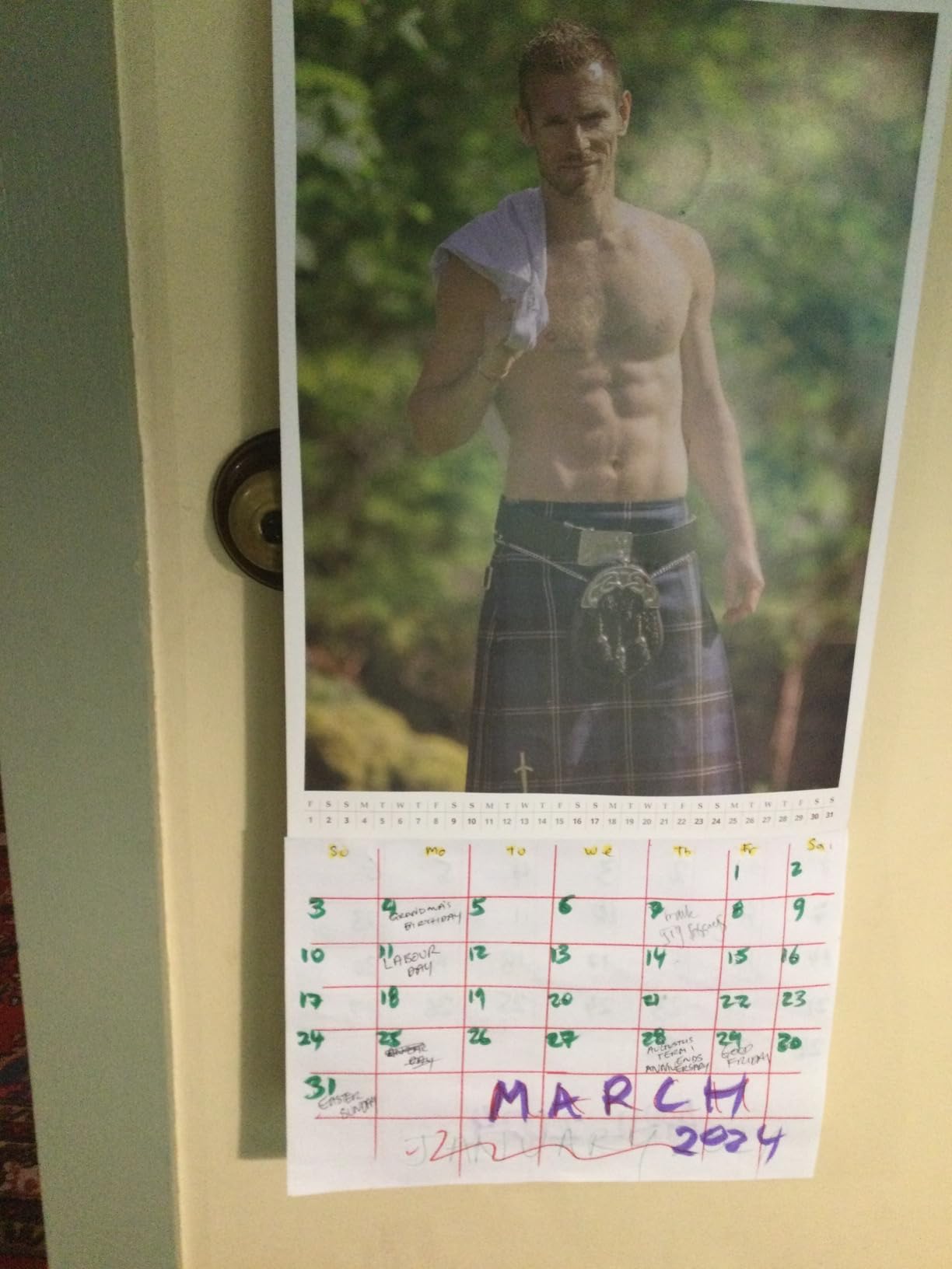 2024 Men In Kilts - A3 Wall Calendar by Just Calendars - Sexy Hot ...