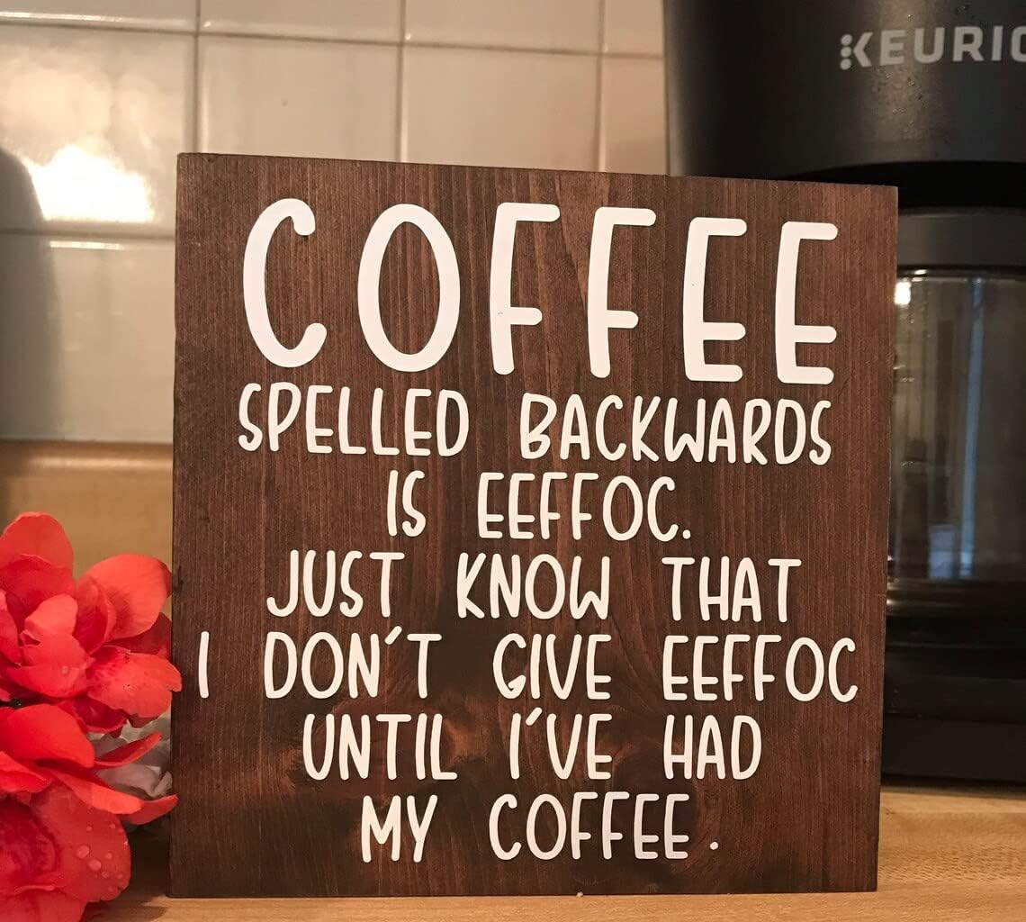 Amazon.com: asbwuo Eeffoc - Coffee Spelled Backwards - Funny Coffee ...