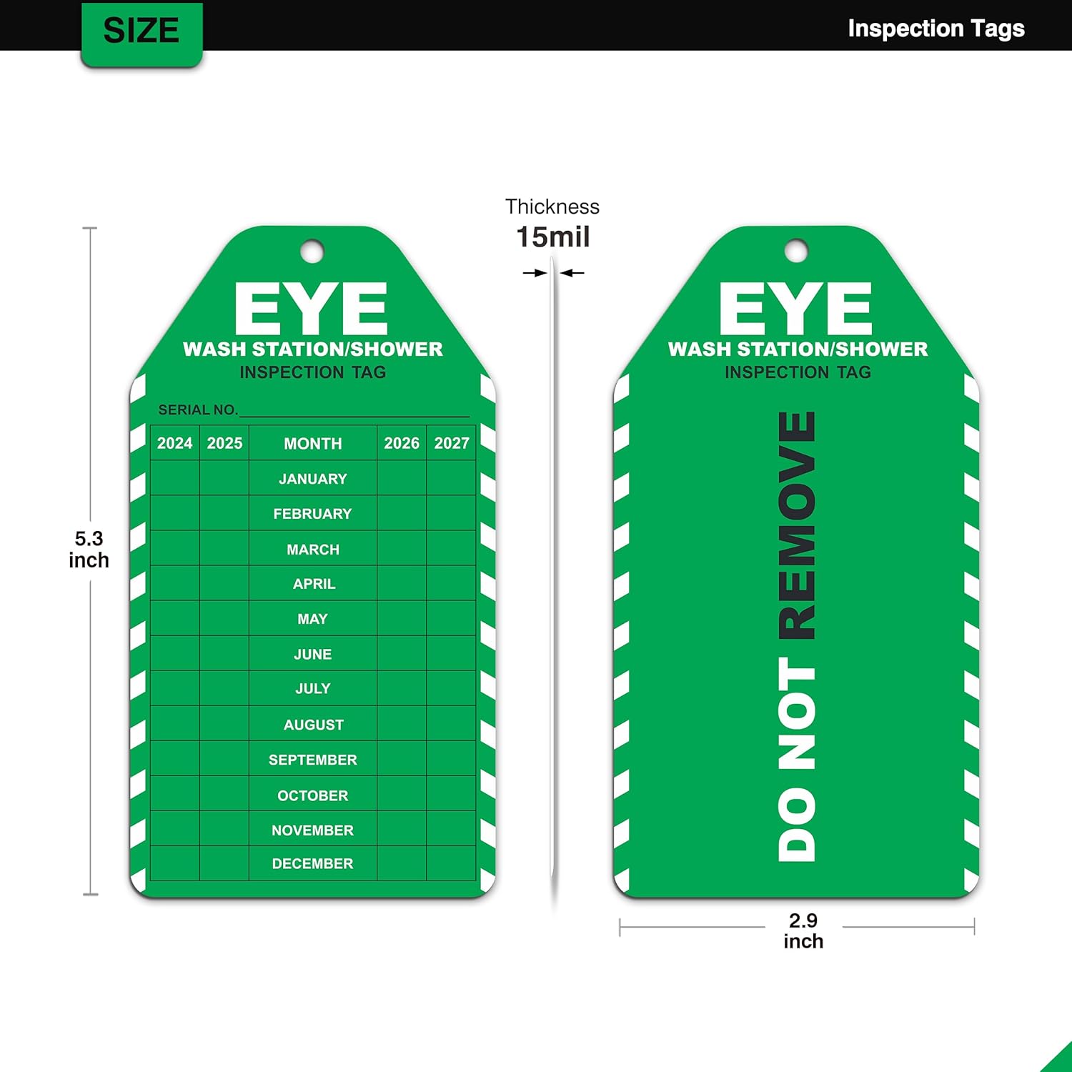 Eye Wash Station Inspection Tags 2024-07, Monthly Australia | Ubuy