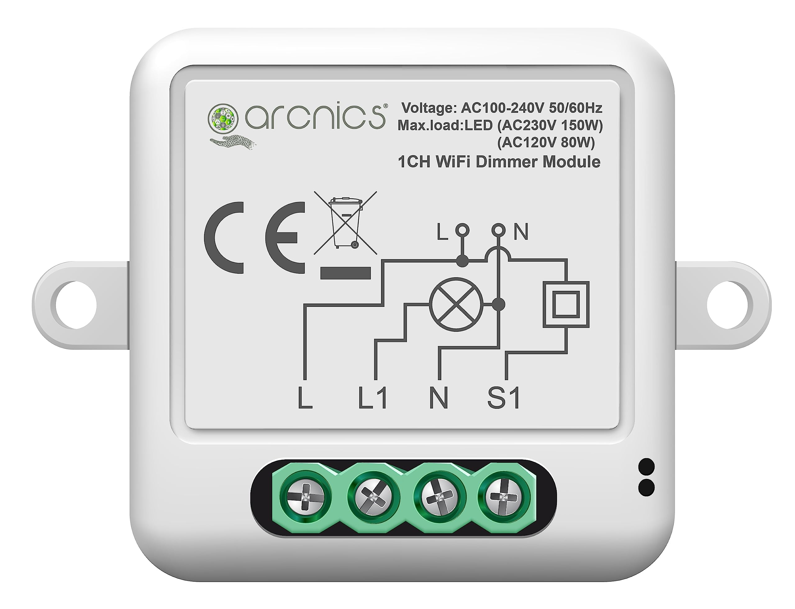 arcnics® - 1 Node Smart WiFi Retrofit Dimmer Module| WiFi Controlled ...