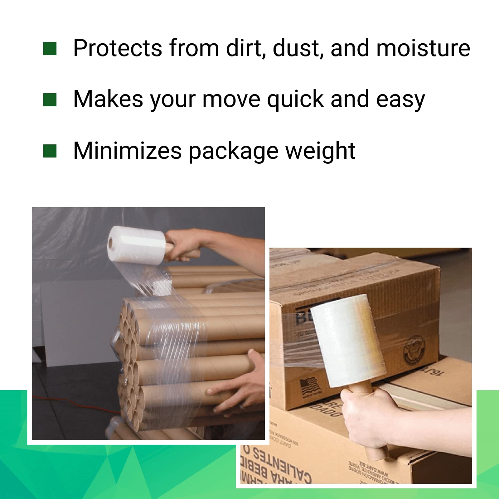 IDL Packaging - F-51-12 5”x 1000’ Stretch Wrap Mini Roll of 80 Gauge ...