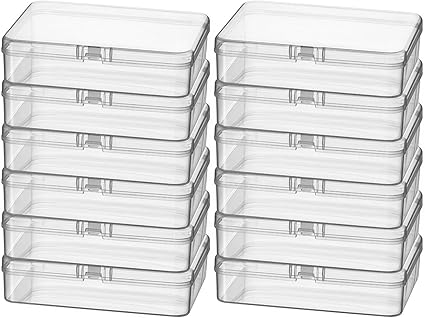Thintinick 12 Pack Rectangular Clear Plastic Storage Containers Box ...