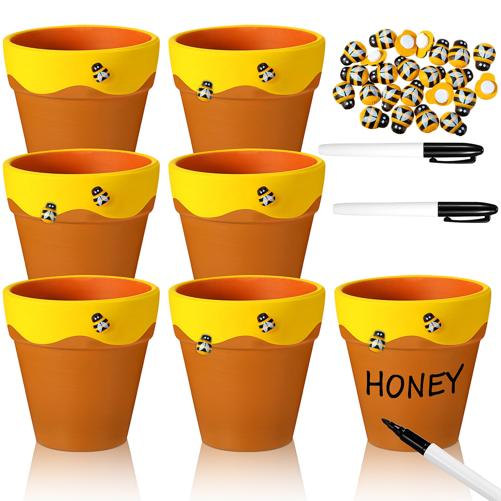 Amazon.com: Leinuosen 6 Pcs Honey Bee Table Centerpieces Decorations, 4 ...