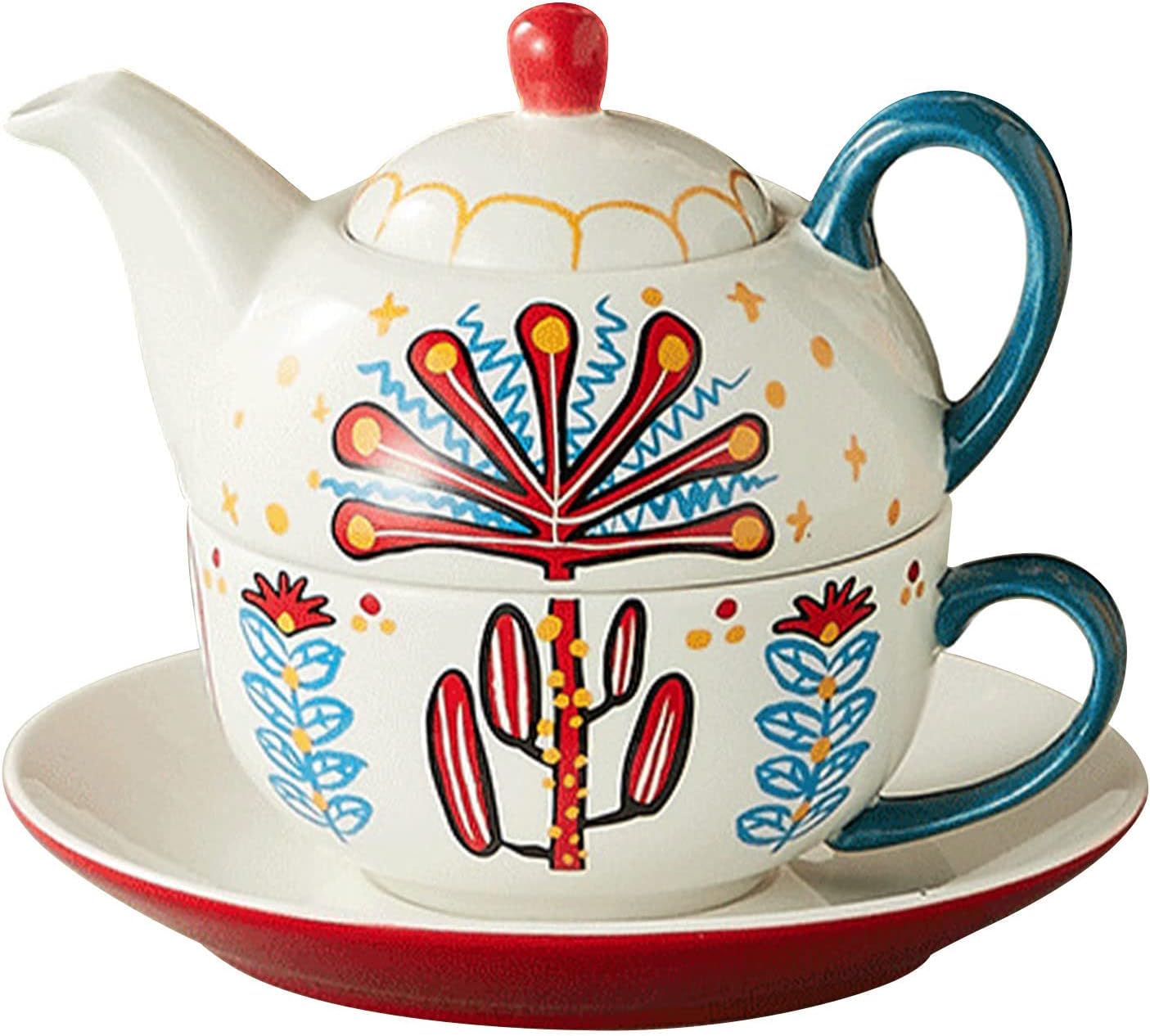 Amazon.com: PROPFE Teapot and Cup Set for 1, Tea for One Teapot and Cup ...