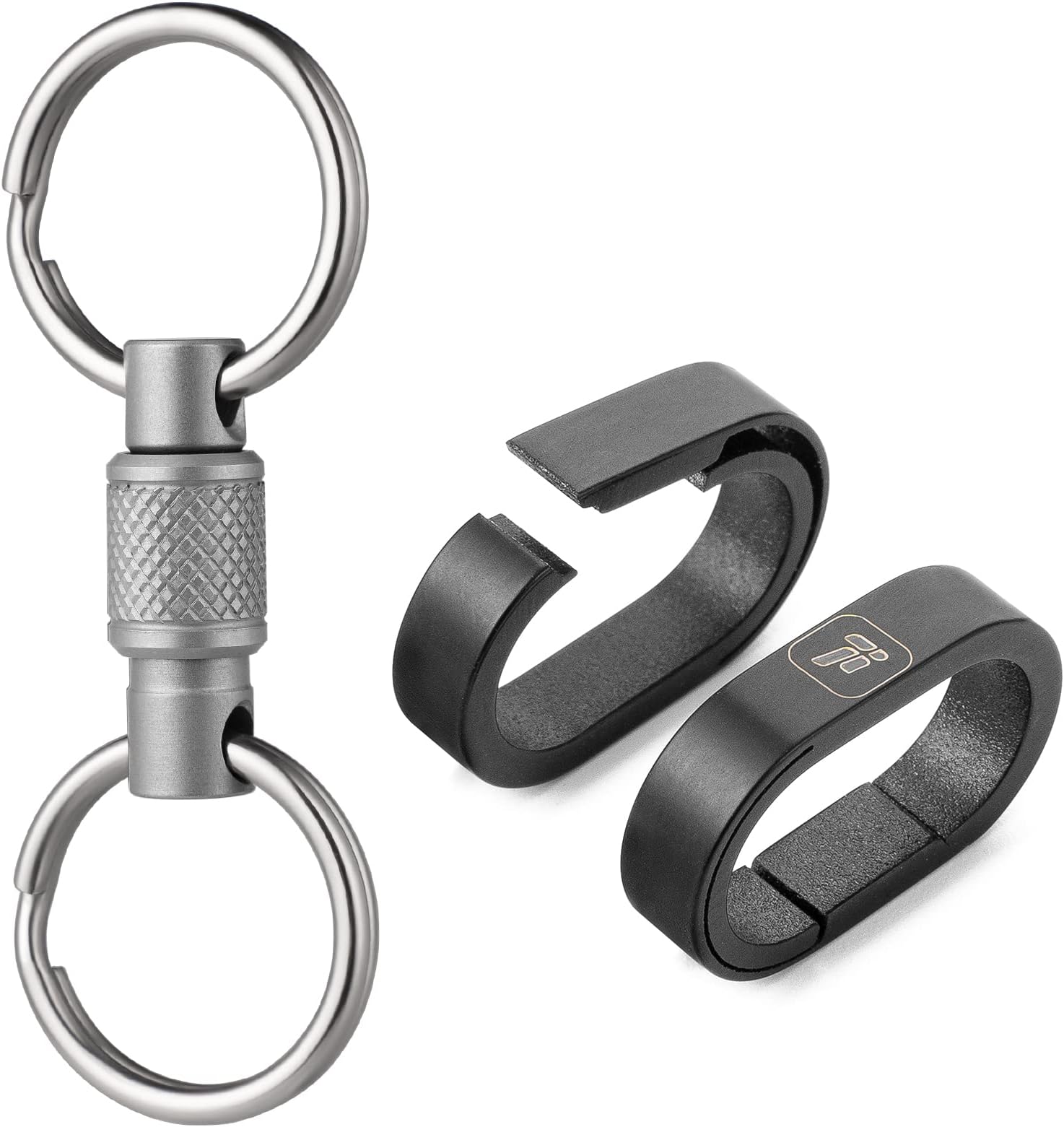 Amazon.com: FEGVE Titanium Quick Release Swivel Keychain Titanium Key Chain Rings : Automotive