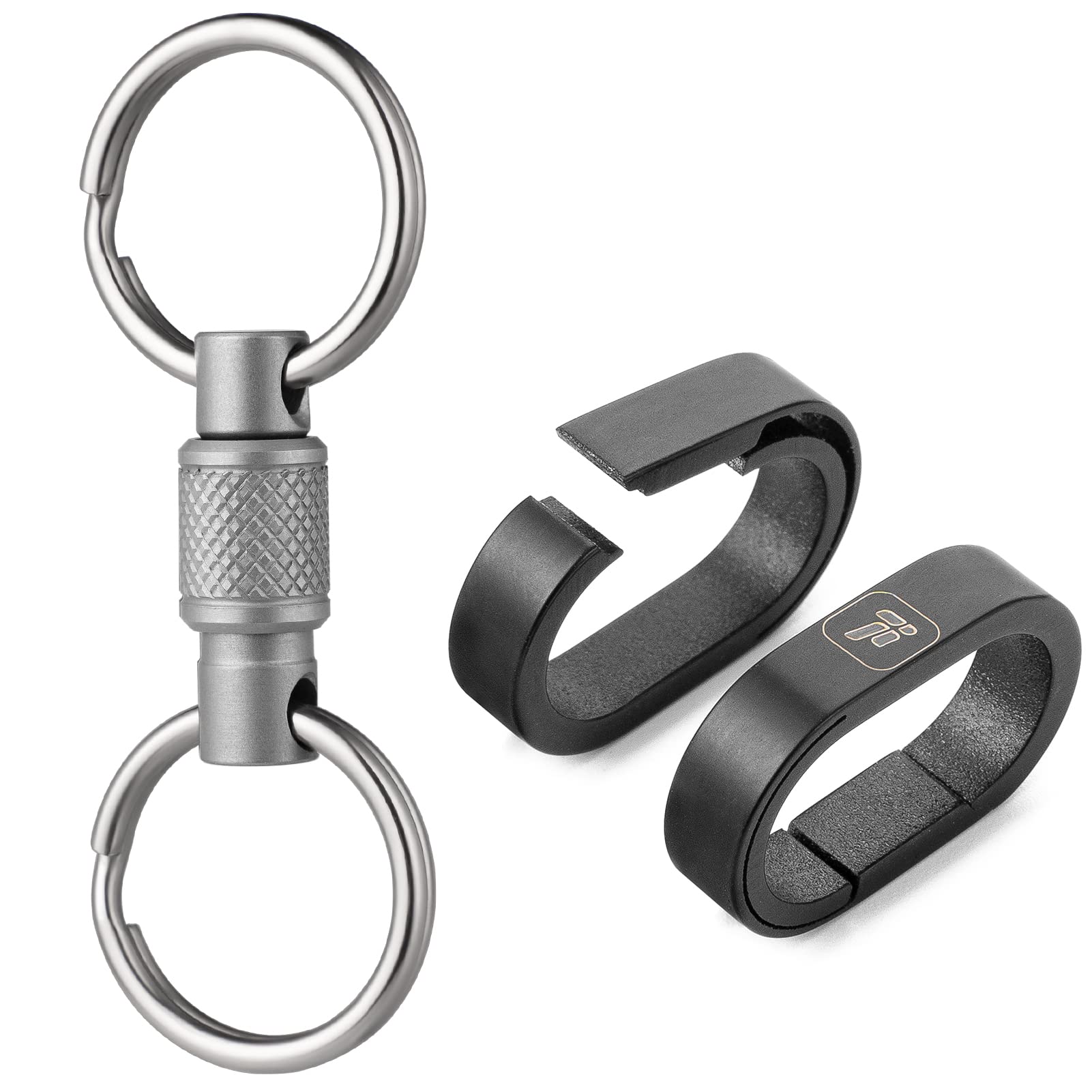 Amazon.com: FEGVE Titanium Quick Release Swivel Keychain Titanium Key ...