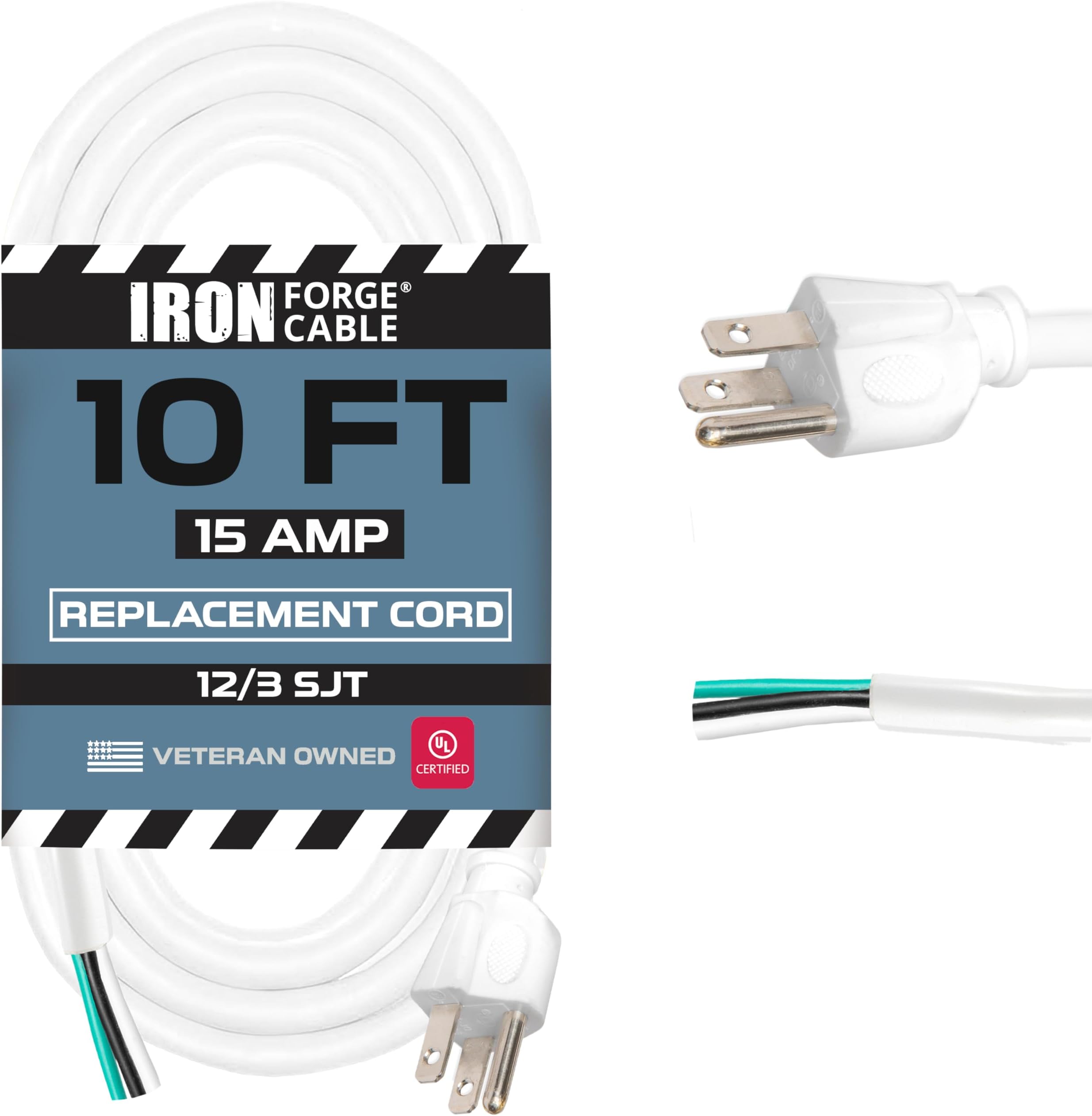 Amazon.com: Iron Forge Cable 12 AWG Replacement Power Cord with Open ...