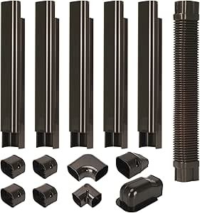 3" W 10Ft L Brown Line Set Cover Kit for Mini Split Air Conditioners ...