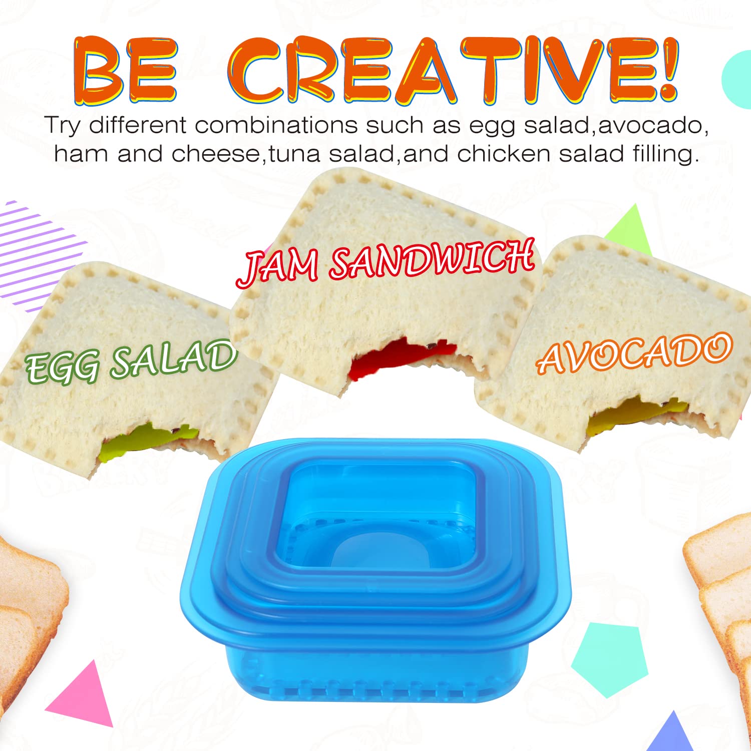 Snapklik.com : Sandwich Cutter And Sealer - 5 PCS Decruster Sandwich ...