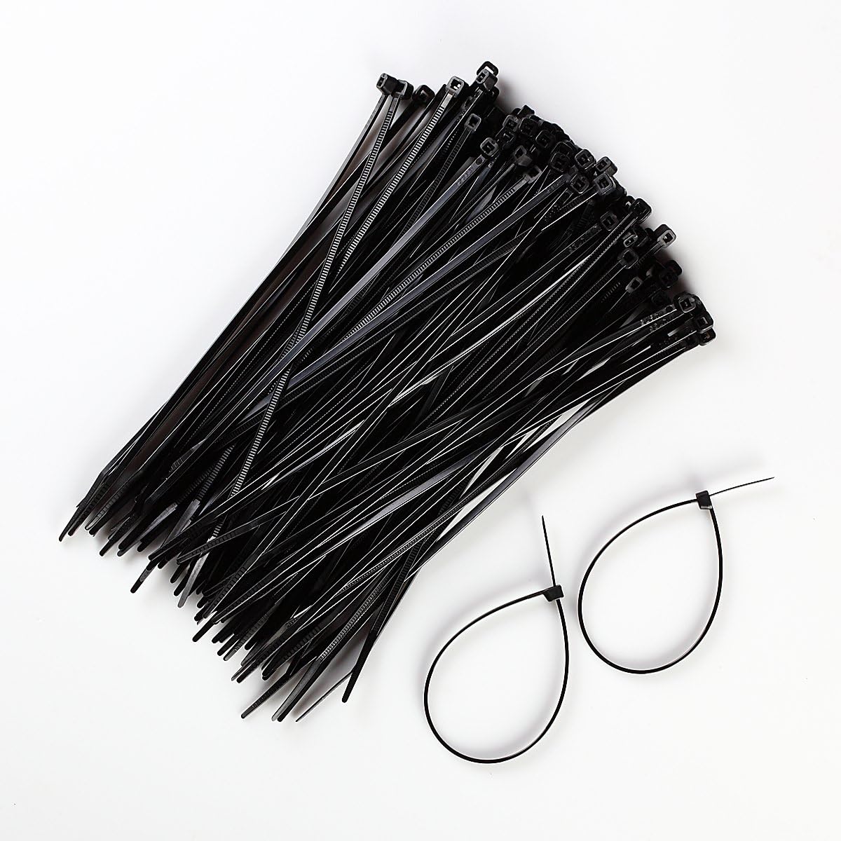 Amazon.com: 100 Pcs 8" INCH ZIP TIES NYLON BLACK 40 LBS UV WEATHER RESISTANT WIRE CABLE ...