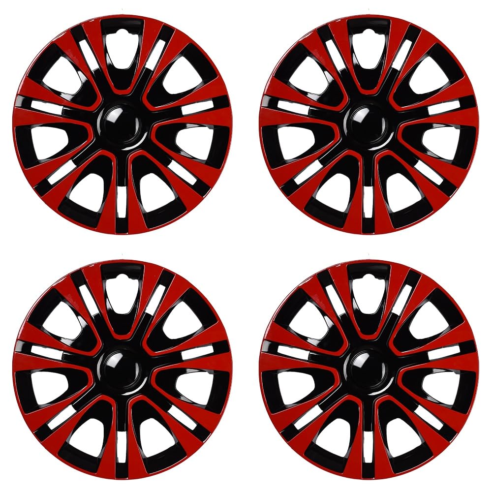 Amazon.com: AuMoHall Red Hubcap Wheel Cover Replacement Kit 15" Hub ...
