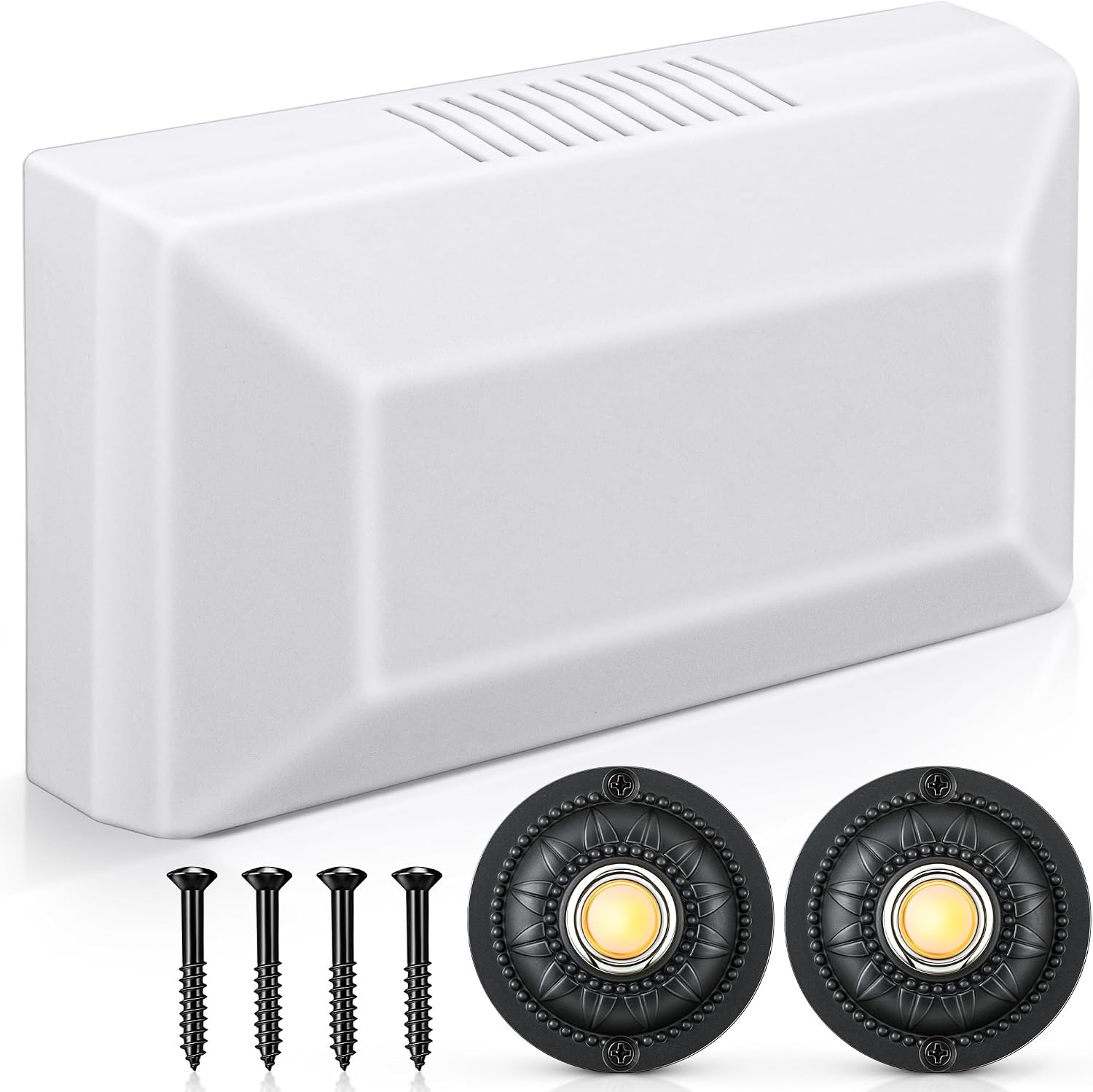 Saillong Wired Doorbell Chime Kit, 2 16V 10VA Lighted Doorbell Push ...