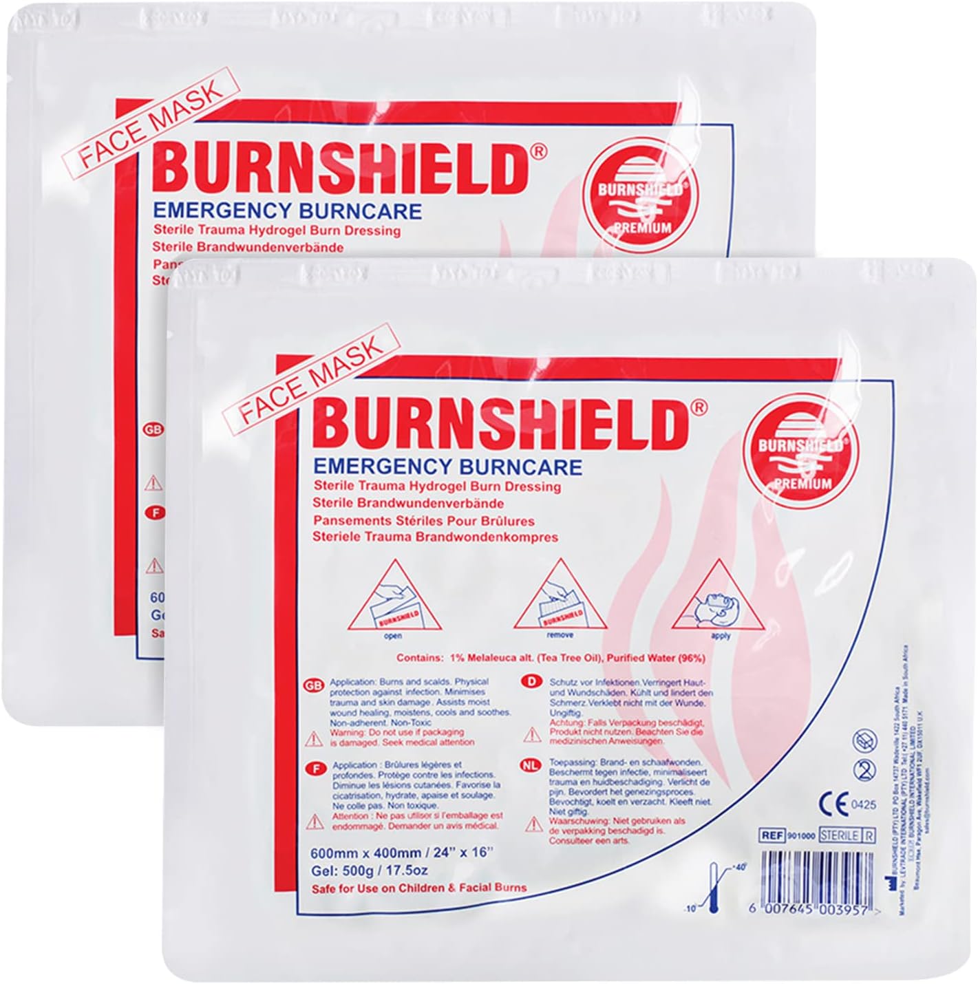 Amazon.com: Burnshield Burn Face Mask, Sterile Trauma Hydrogel Dressing ...