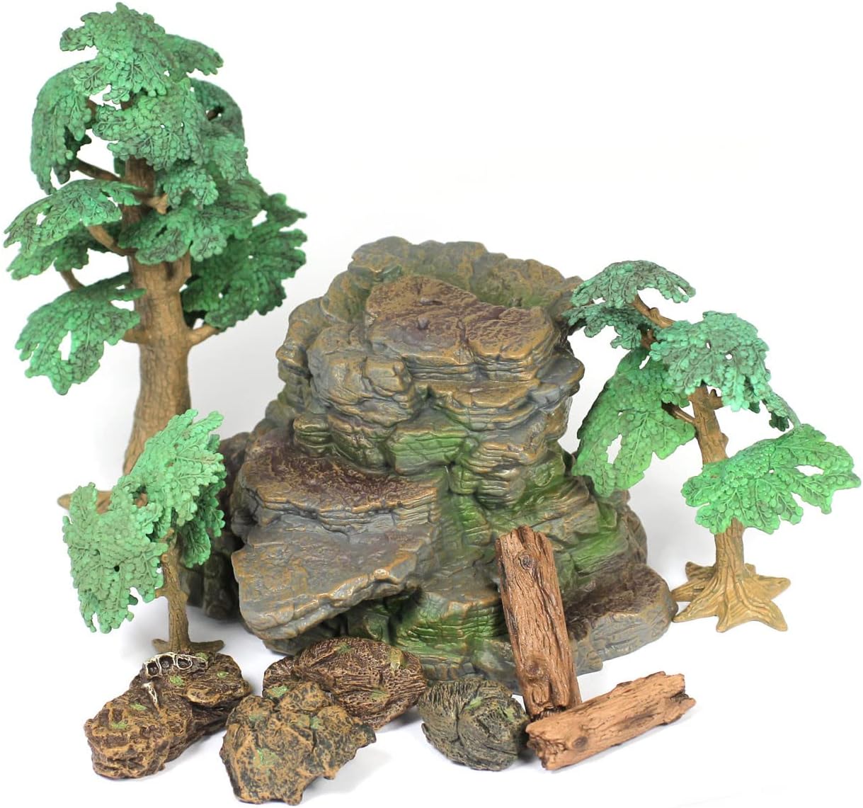 Talking Turtle Small World Scenery Set - 10 Piece Realistic Rocks, Logs ...