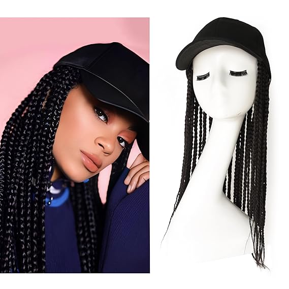 Amazon.com : Meiverah Braided Baseball Cap Wig 20 inch Braid Hair ...