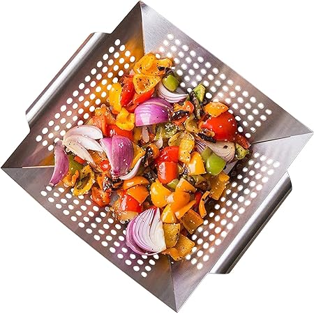 Amazon.com : Weber Small Stainless Steel Vegetable Basket : Grill ...