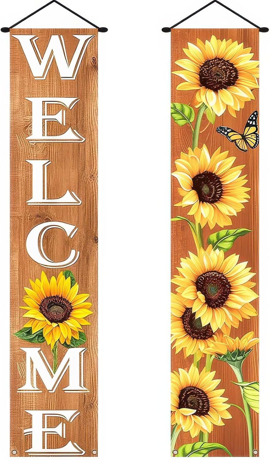 Amazon.com: BlissYard Welcome Spring Summer Floral Porch Sign Sunflower ...
