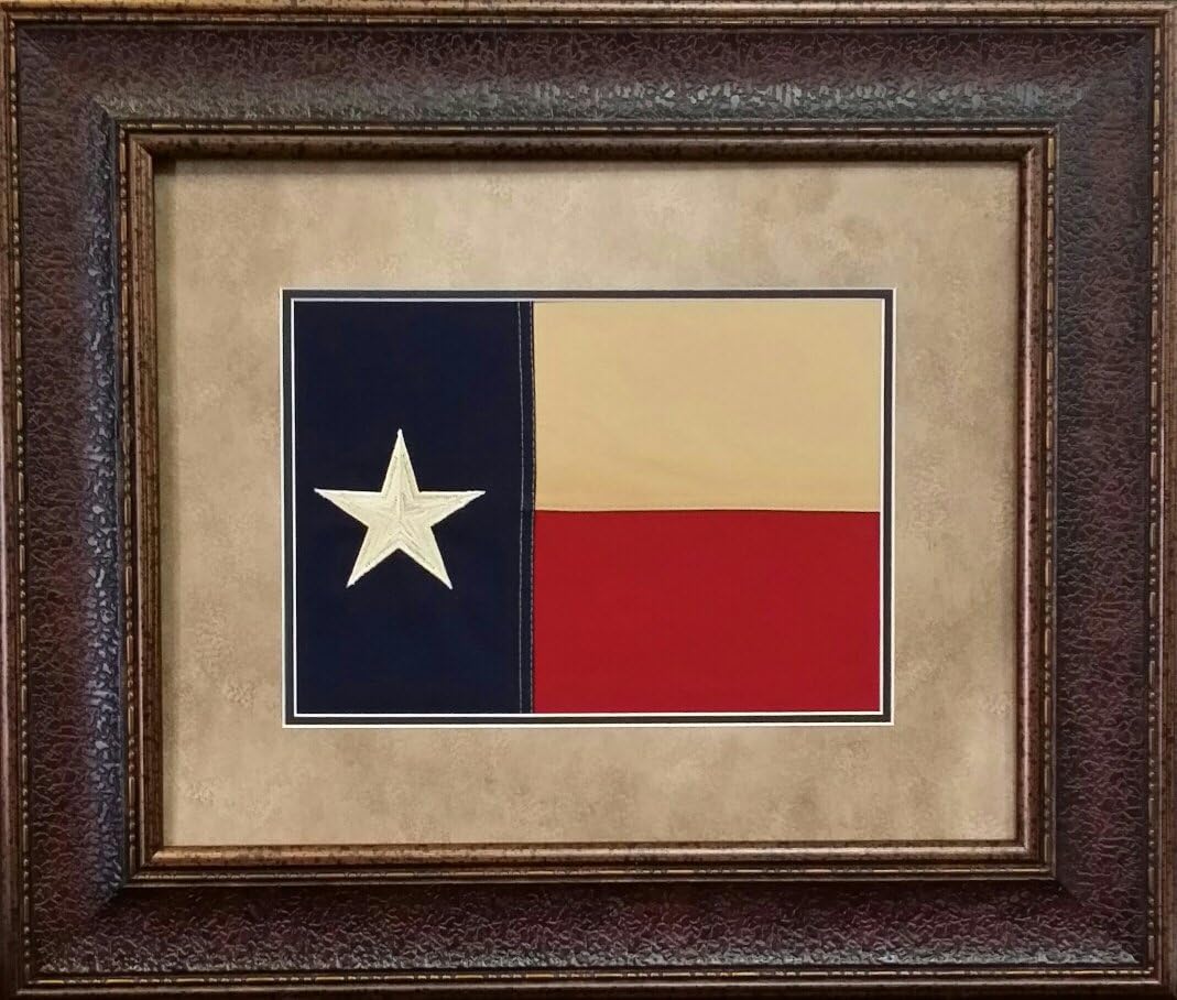 Amazon.com: Wall Art Giant | Texas Flag With Double Mat | Framed ...