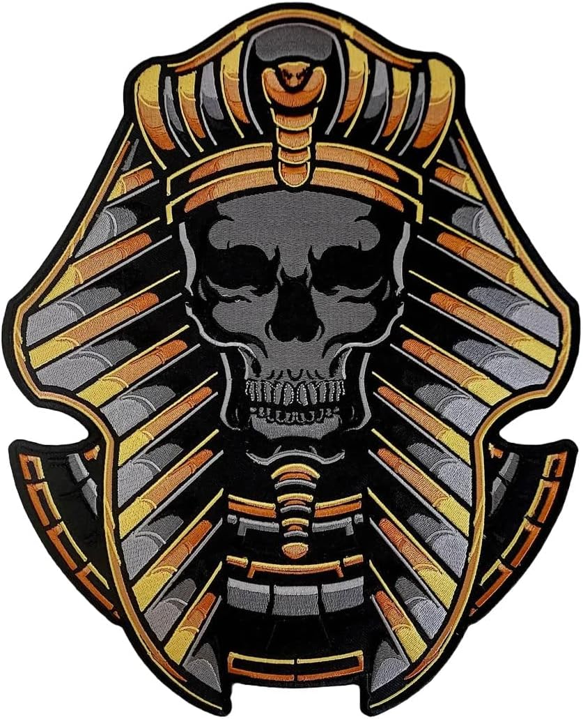 Amazon.com: Pharaoh Skull Large Back Patch/Iron-on/Sew on : Arts, Crafts & Sewing
