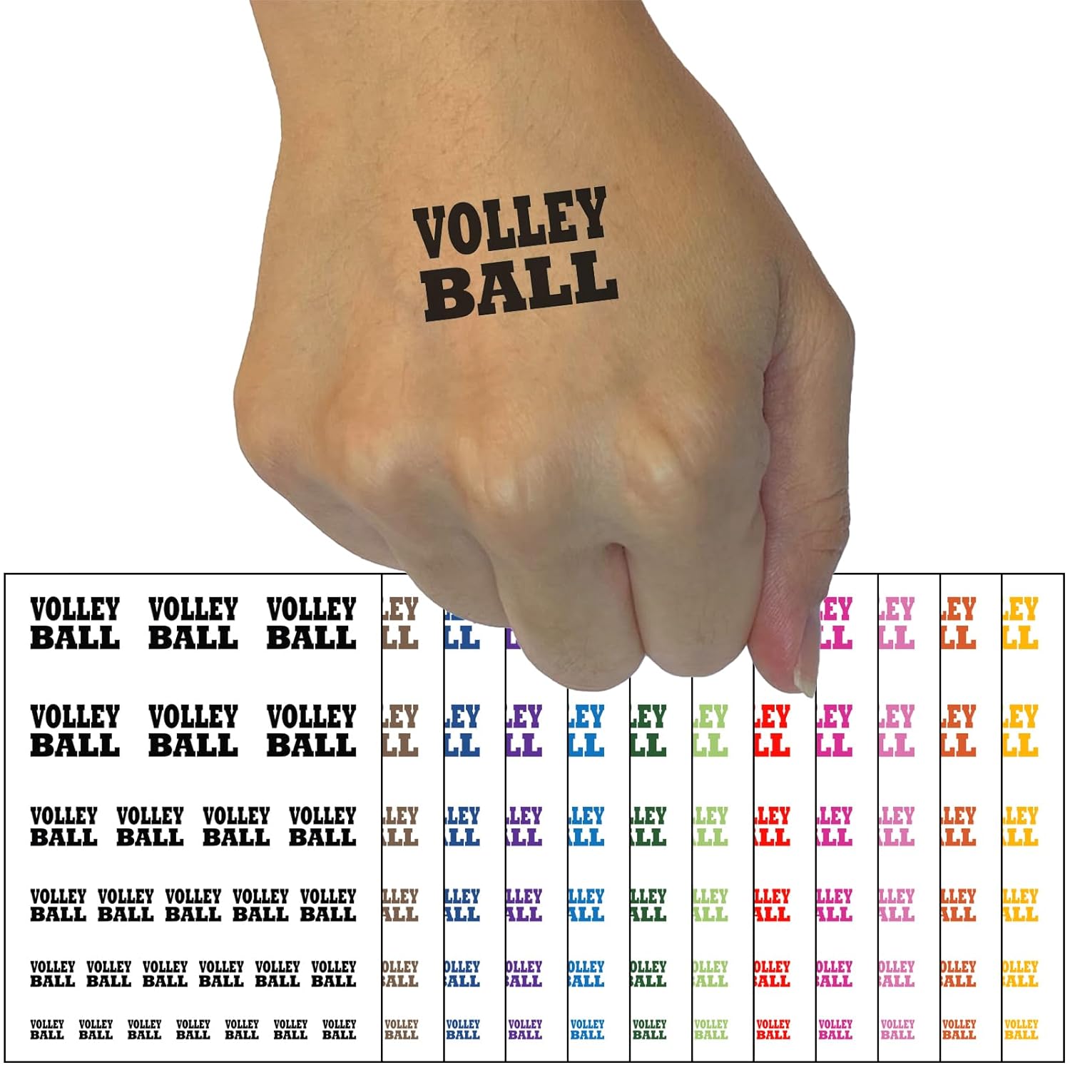 Amazon.com : Volleyball Fun Text Temporary Tattoo Water Resistant Fake ...