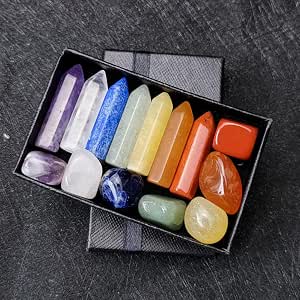Amazon.com: Yenoshi Seven Chakra Hexagonal Column Natural Crystal Power ...