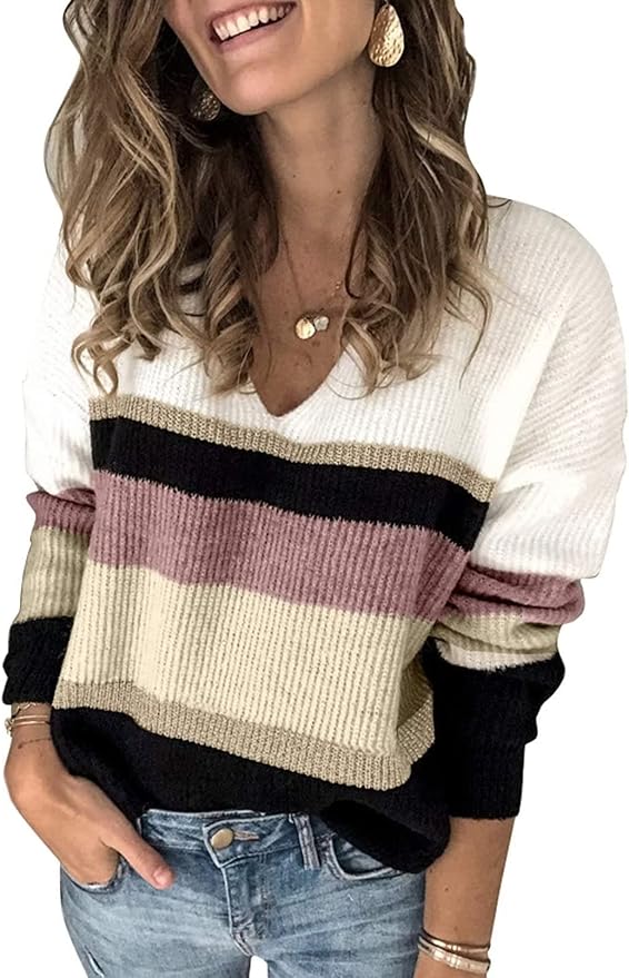 Elapsy Winter Warm Casual Knit Pullover Sweater for Juniors Loose Long ...