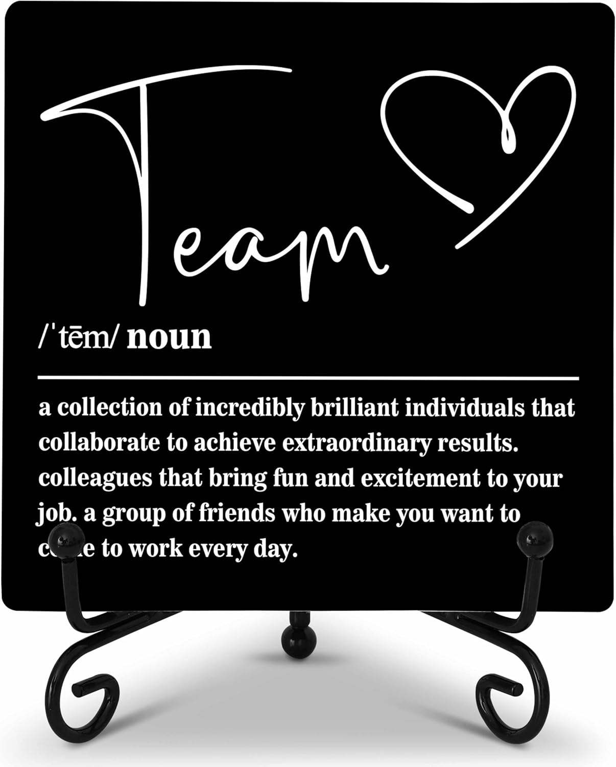 Amazon.com: Wooden Table Sign Gift Team Definition Desk Decor Wood ...